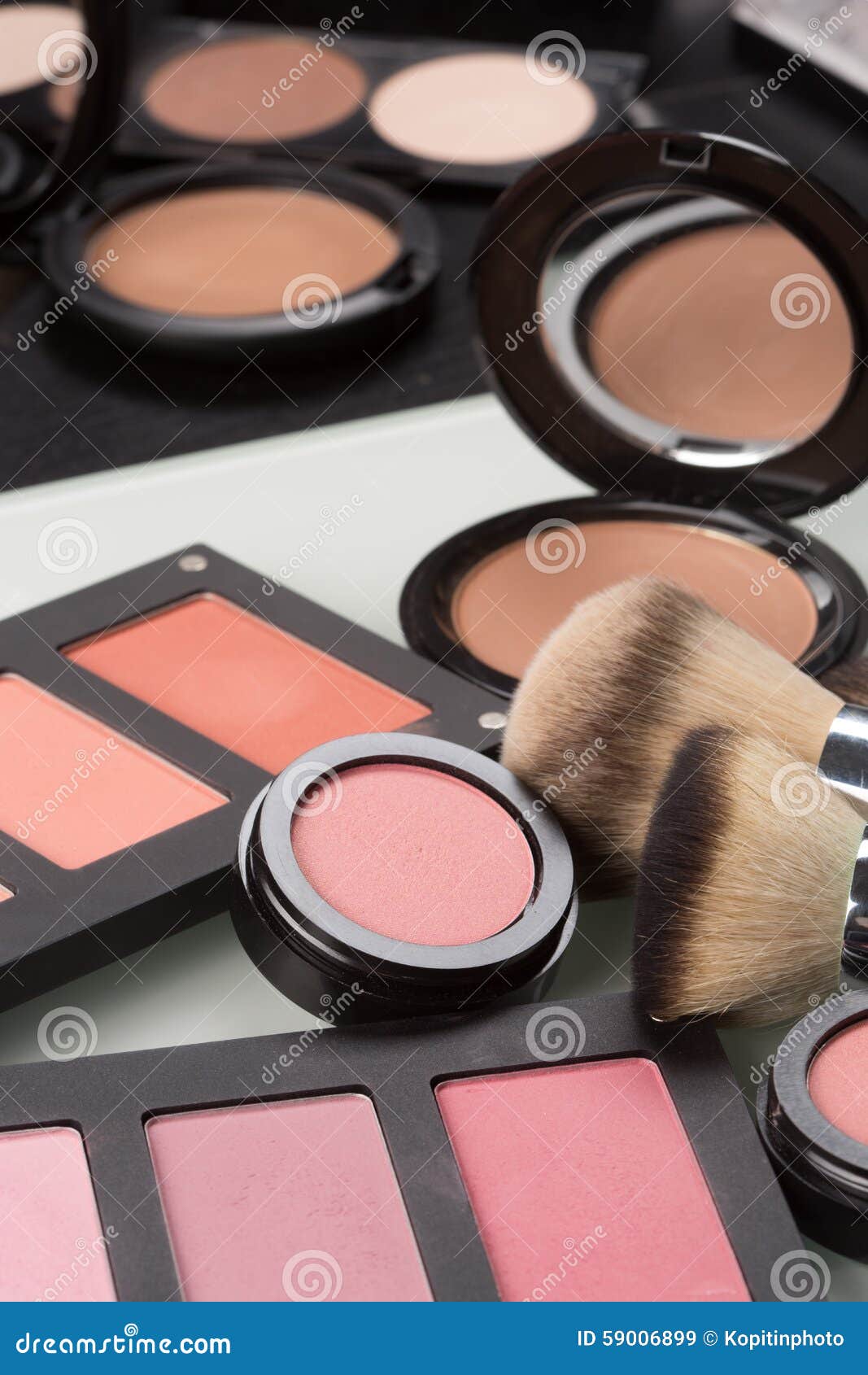 Makeup Cosmetics. Compact Powder, Mineral Stock Image - Image of ...