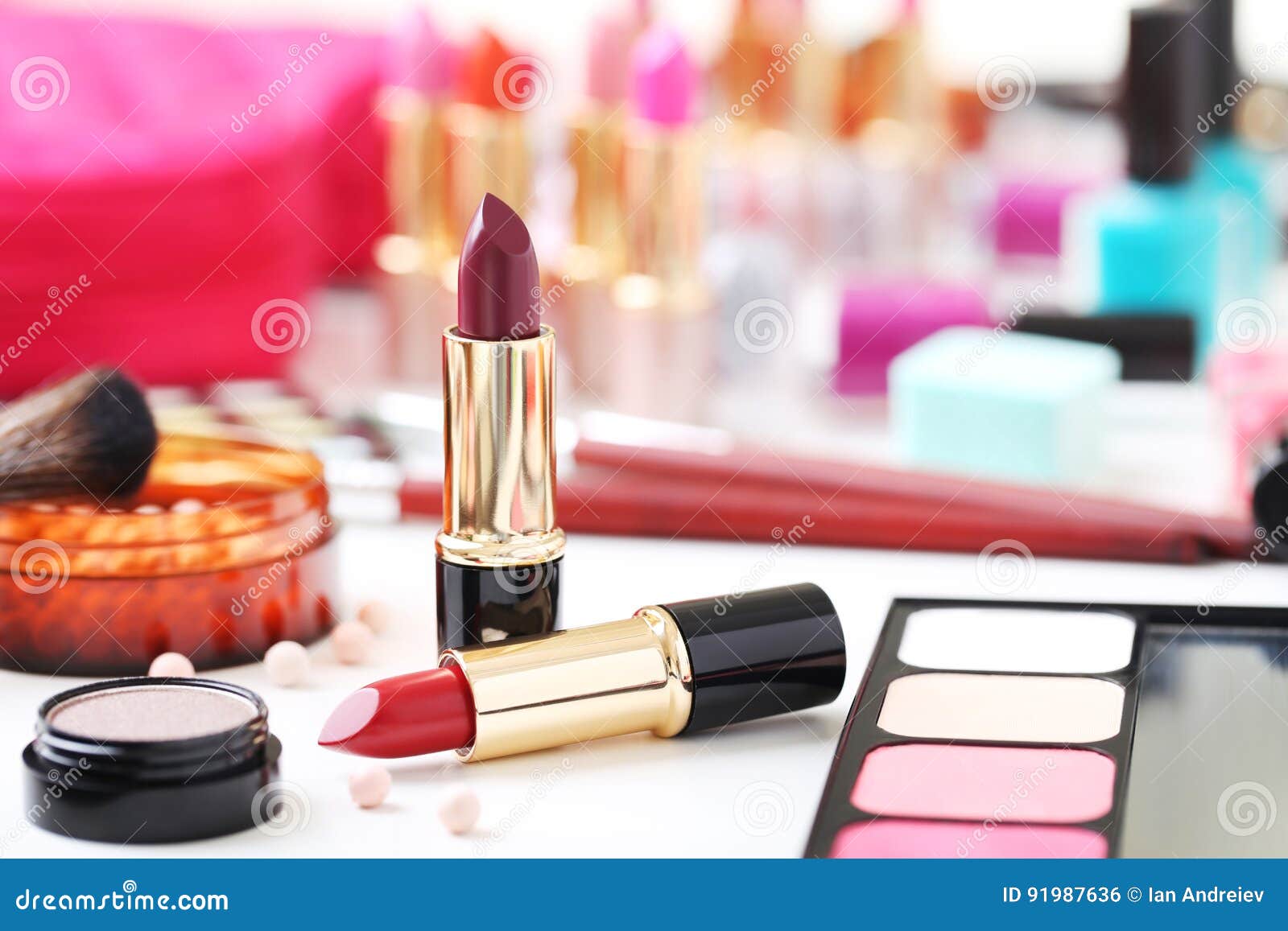Makeup cosmetics stock photo. Image of cosmetology, beauty - 91987636