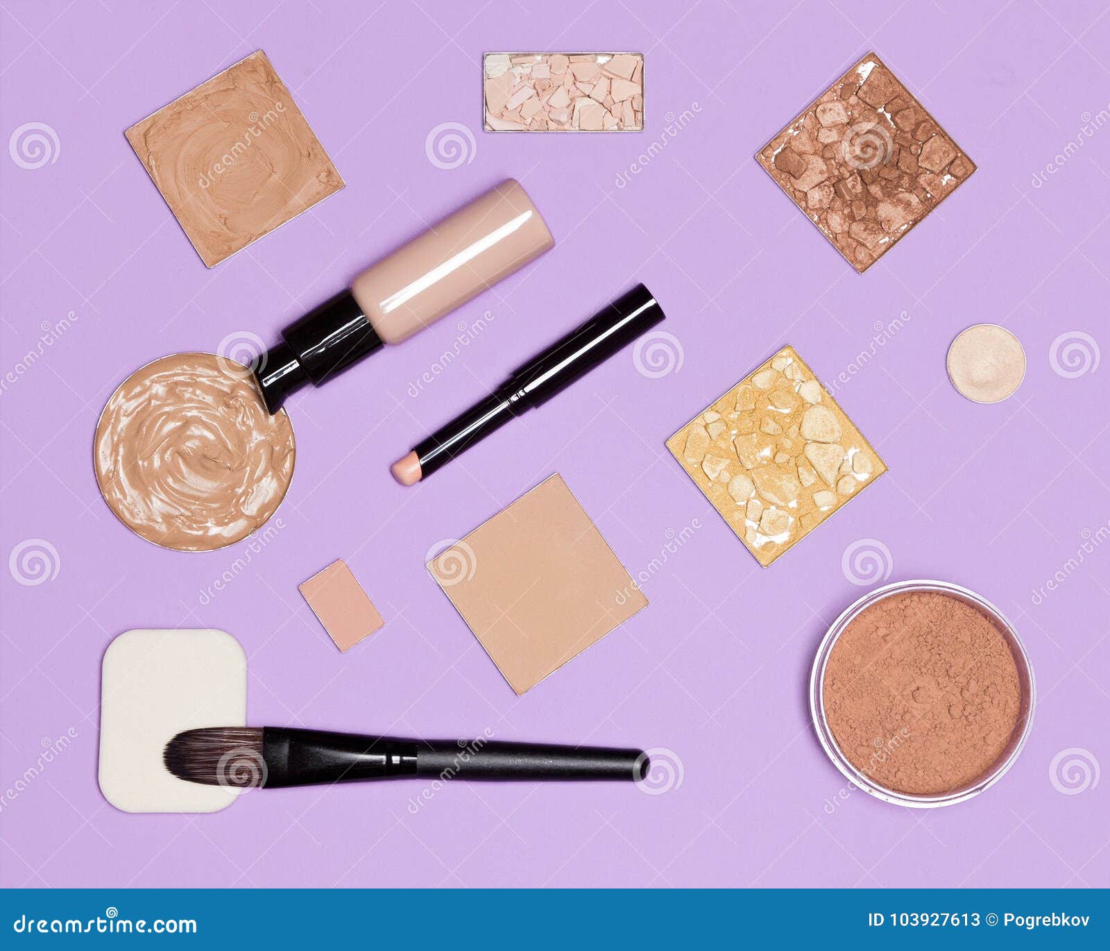 Makeup Cosmetics for the Perfect Complexion Stock Image - Image of matt ...