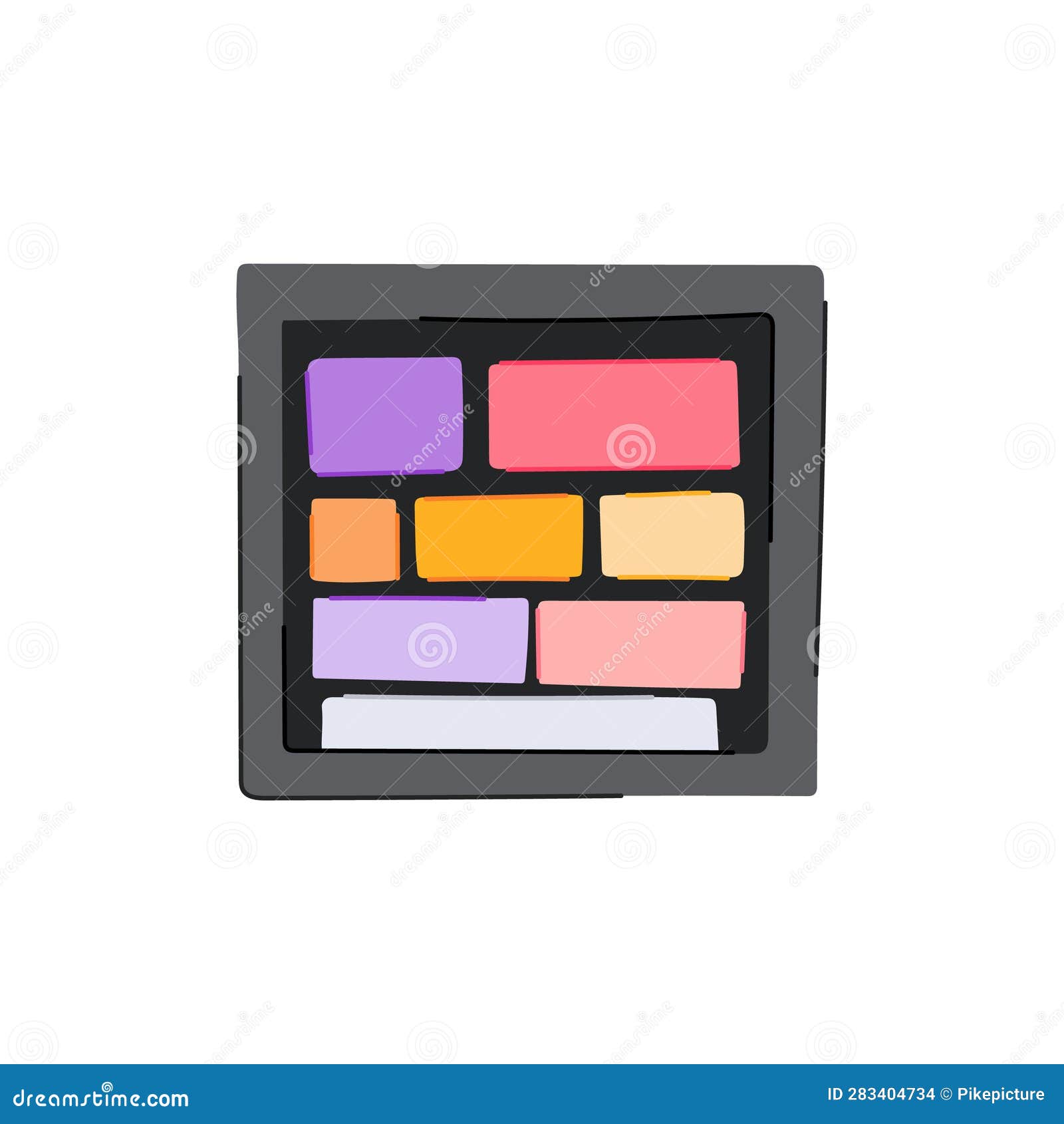 Makeup Eyeshadow Face Cartoon Vector Illustration Stock Illustration ...