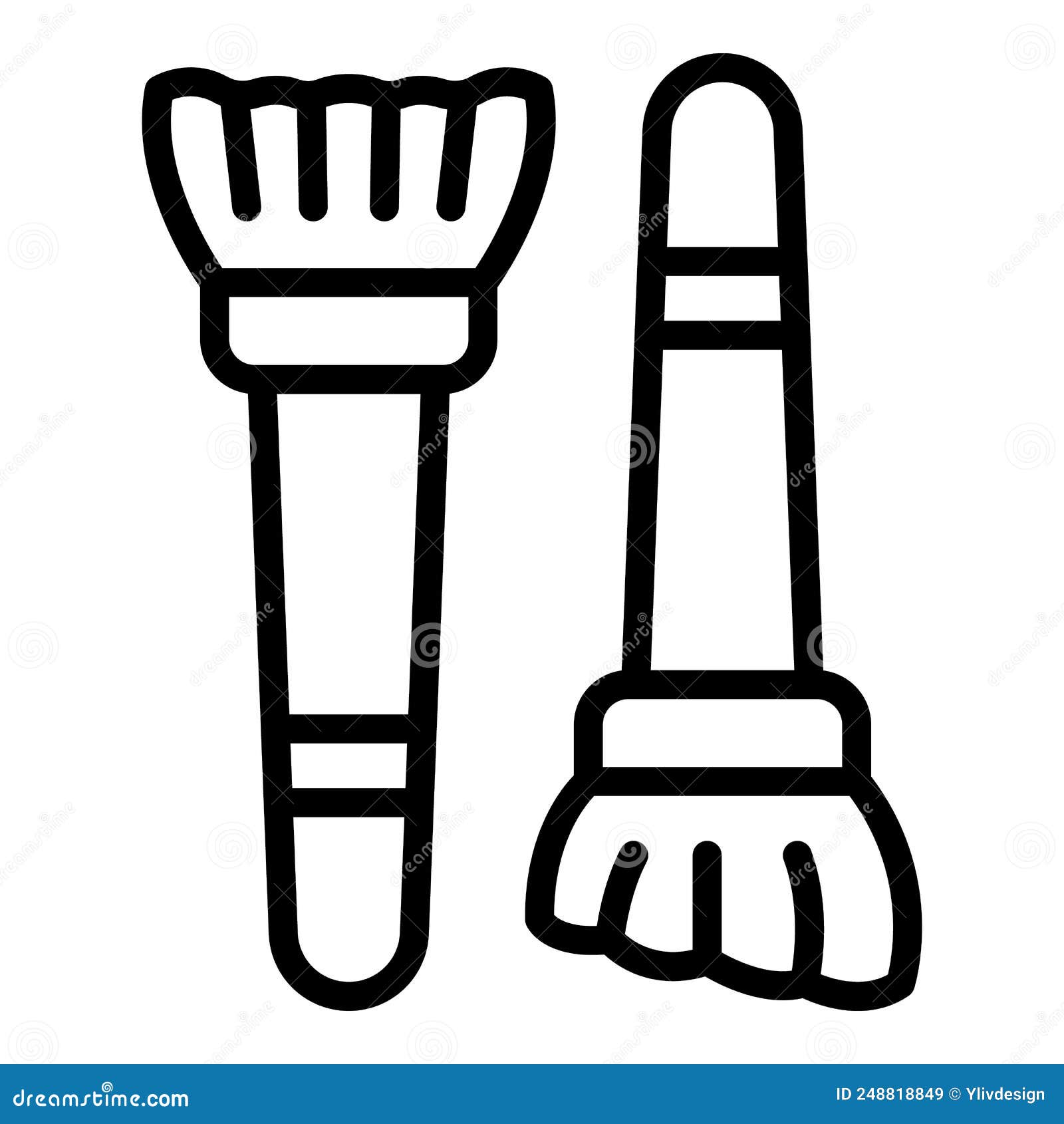 Makeup Icon Outline Vector. Make Up Brush Stock Vector - Illustration ...