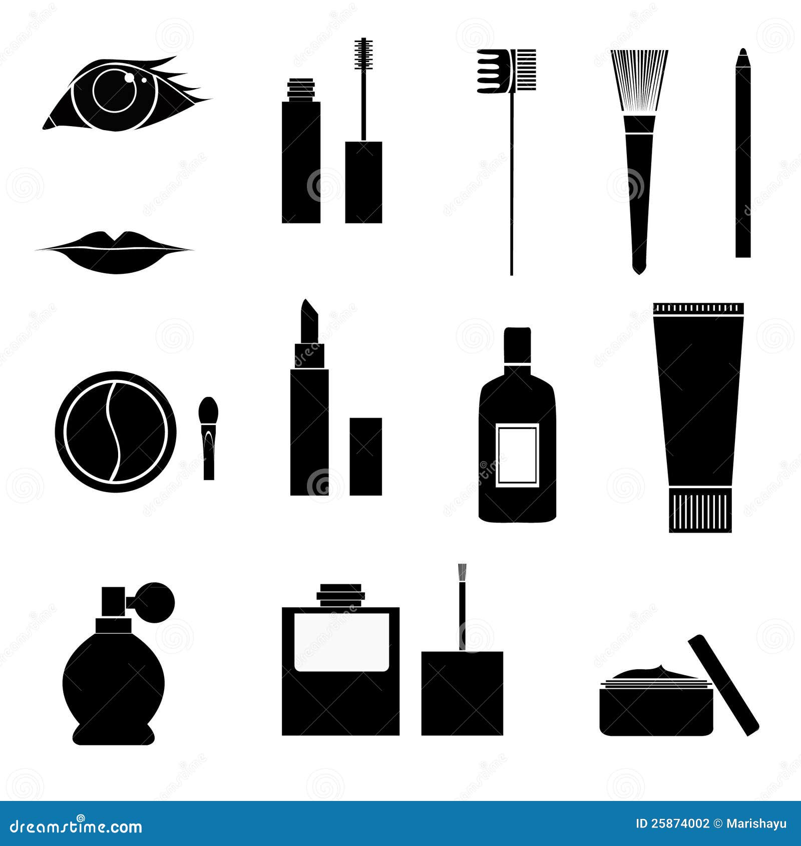 Makeup icons stock vector. Illustration of cosmetology - 25874002