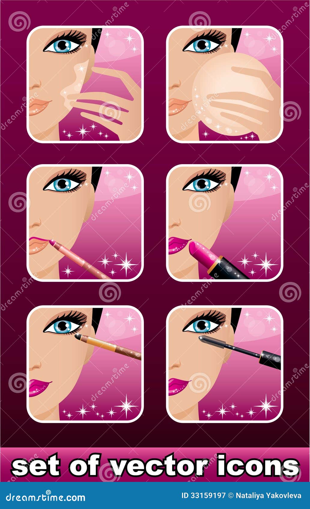 Makeup icons. stock vector. Illustration of gradient - 33159197