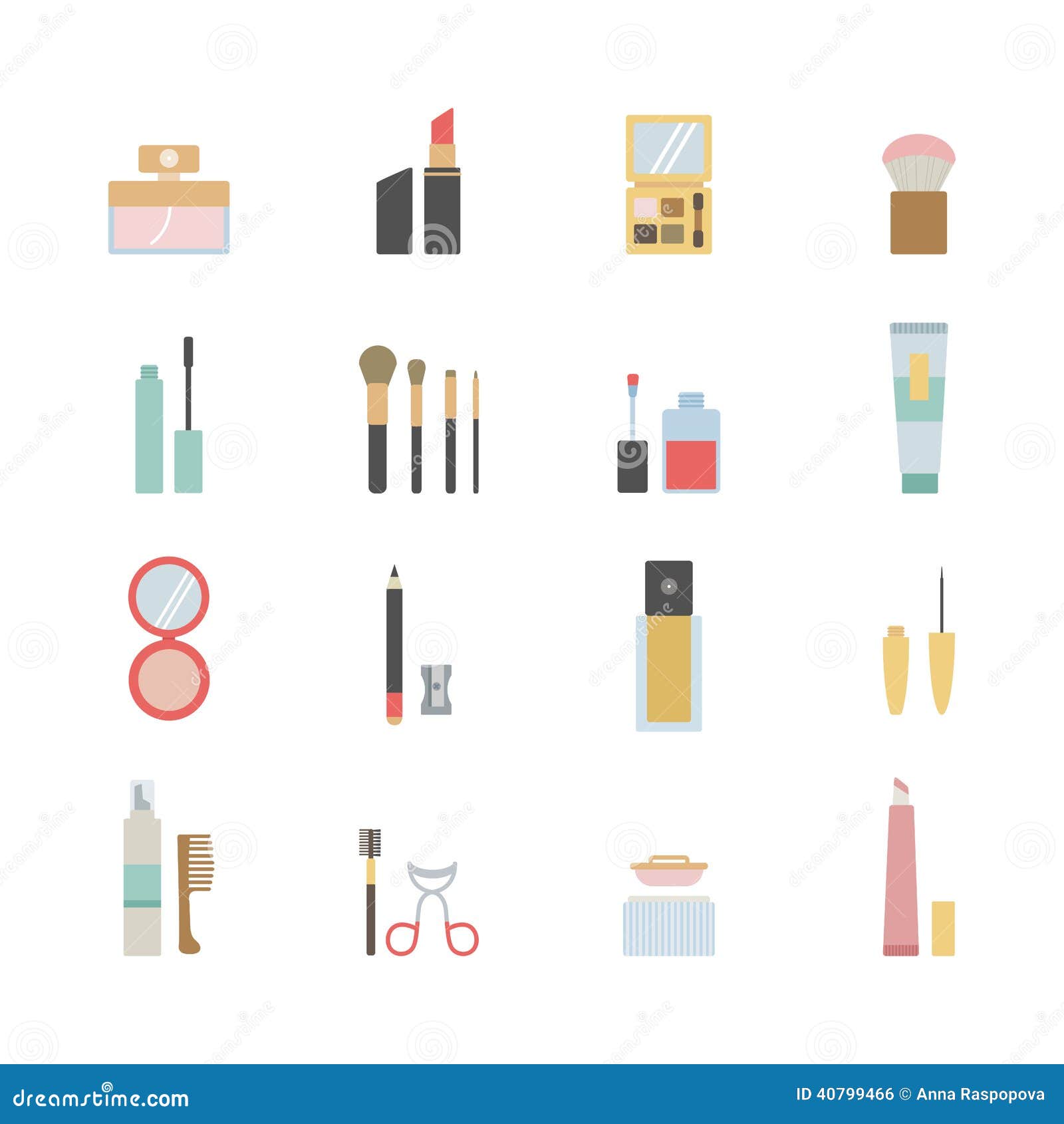 Makeup icons stock vector. Illustration of hygiene, female - 40799466