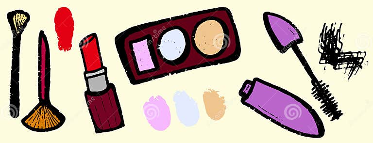 Makeup kit. Vector set, stock vector. Illustration of design - 312216181