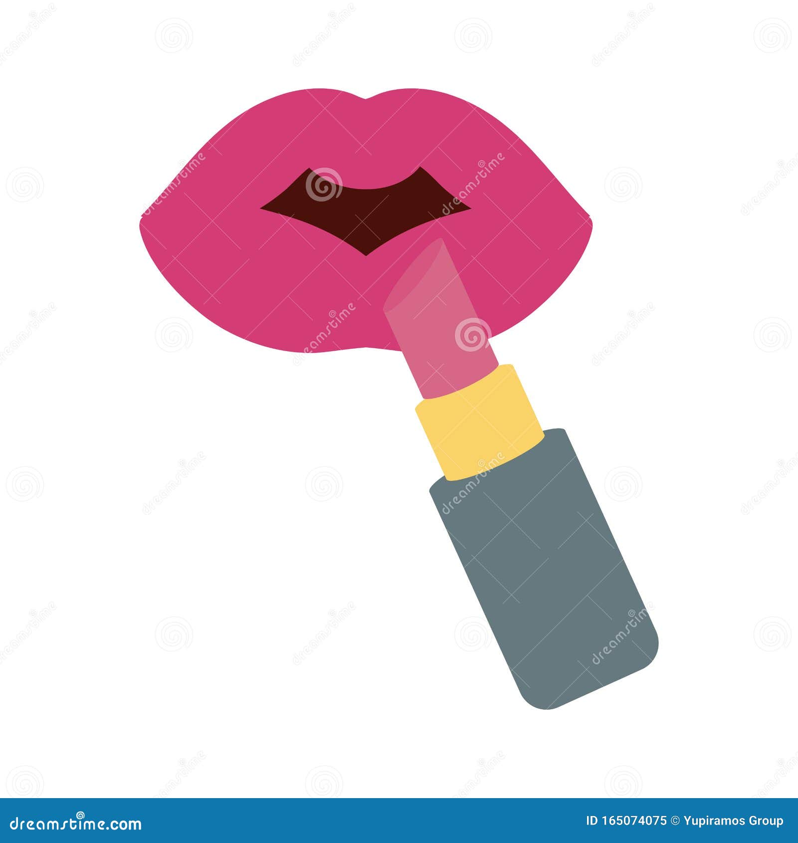 Makeup Lips and Lipstick Icon on White Background Stock Vector ...