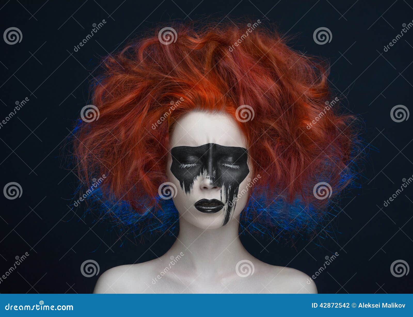 Makeup mask red hair girl stock photo. Image of caucasian - 42872542