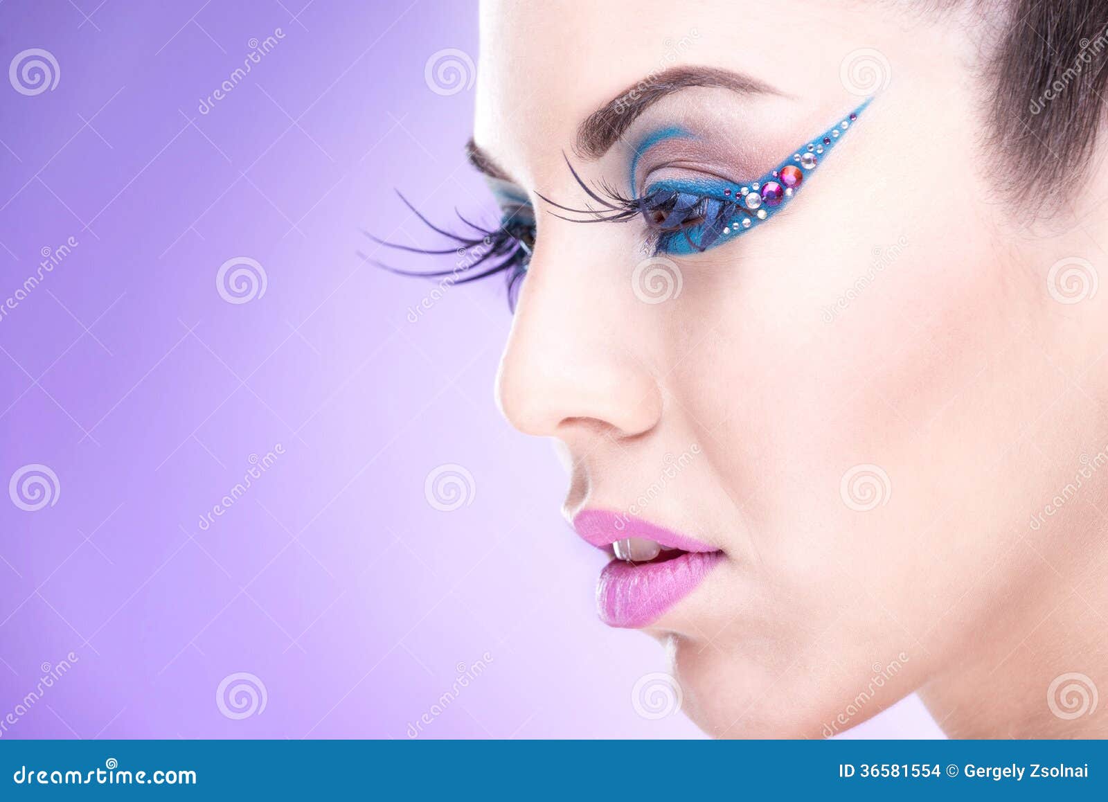 Makeup Model with Extreme Makeup Stock Photo - Image of fashionable ...
