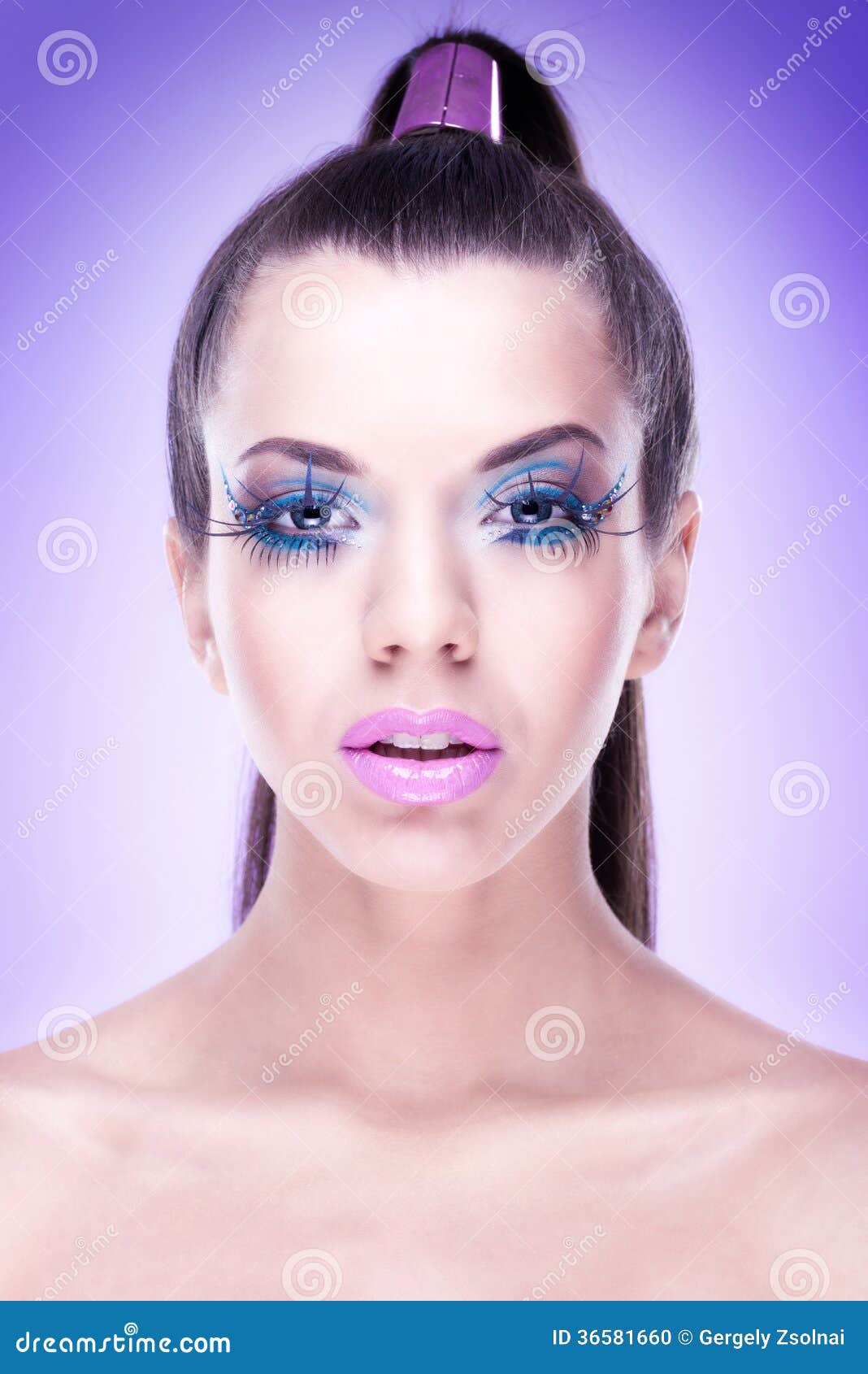 Makeup Model with Extreme Makeup Stock Photo - Image of caucasian, face ...