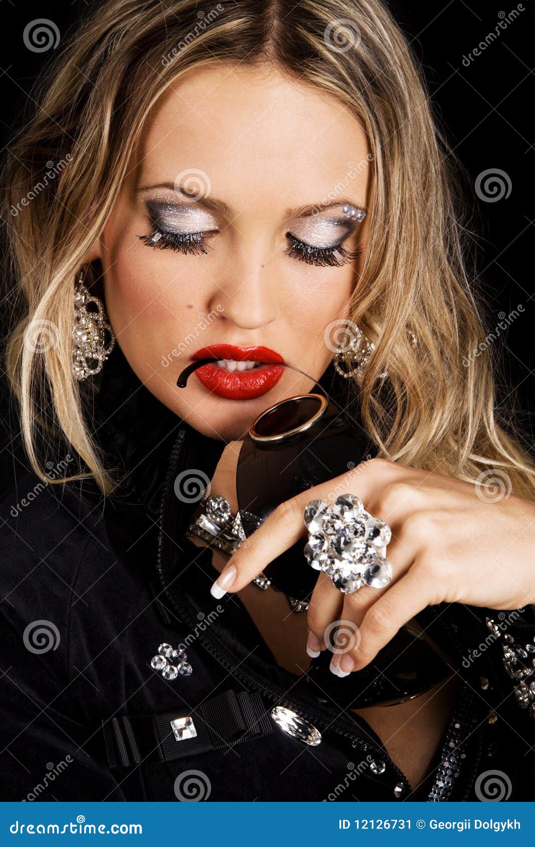 Makeup model face portrait stock image. Image of collar - 12126731