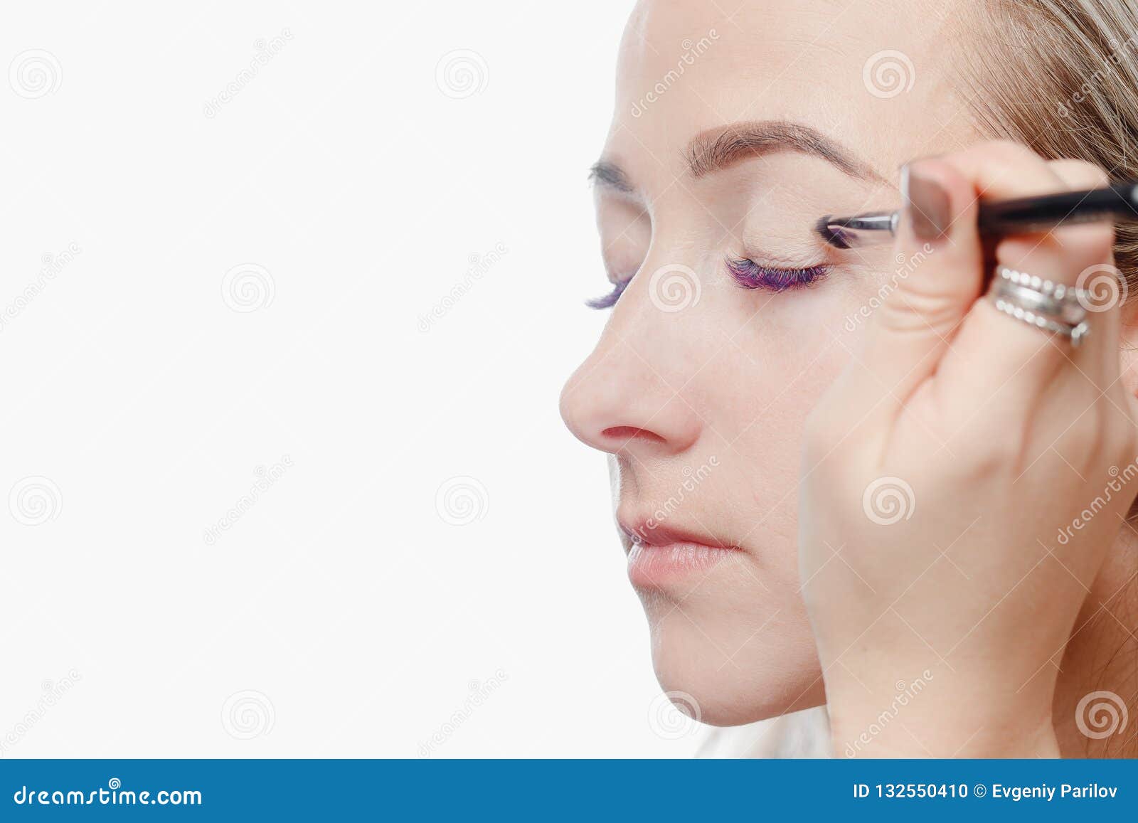 Makeup model process stock photo. Image of beauty, brown - 132550410