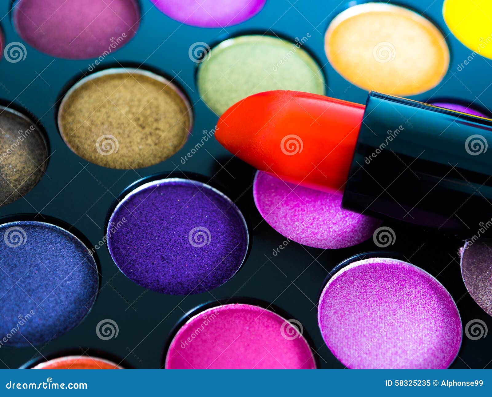 Makeup palette stock image. Image of brush, beauty, multicolour - 58325235