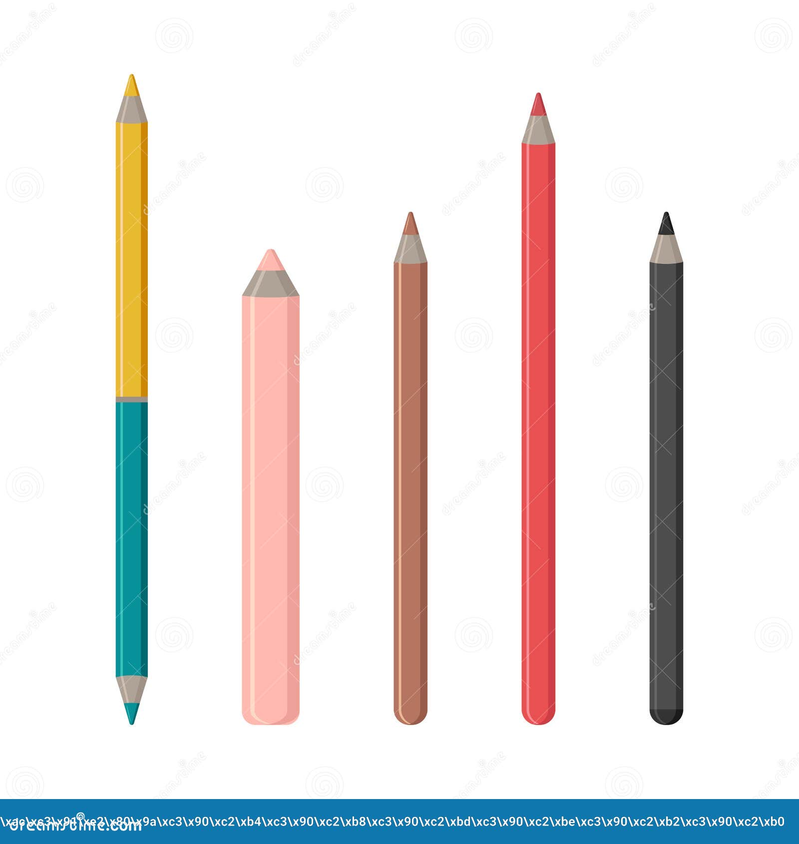 Makeup pencil set stock vector. Illustration of skin - 261661003