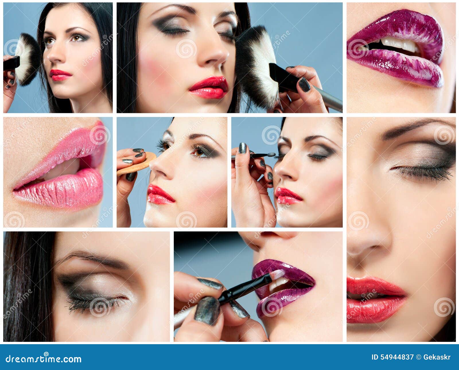 Makeup stock image. Image of cute, brush, collage, fresh - 54944837
