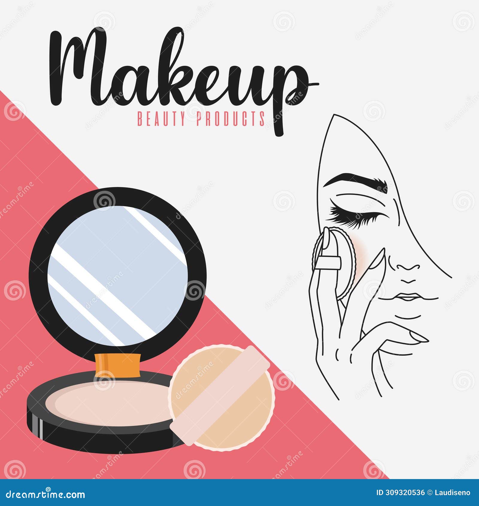 Makeup Poster Face Powder Vector Stock Illustration - Illustration of ...