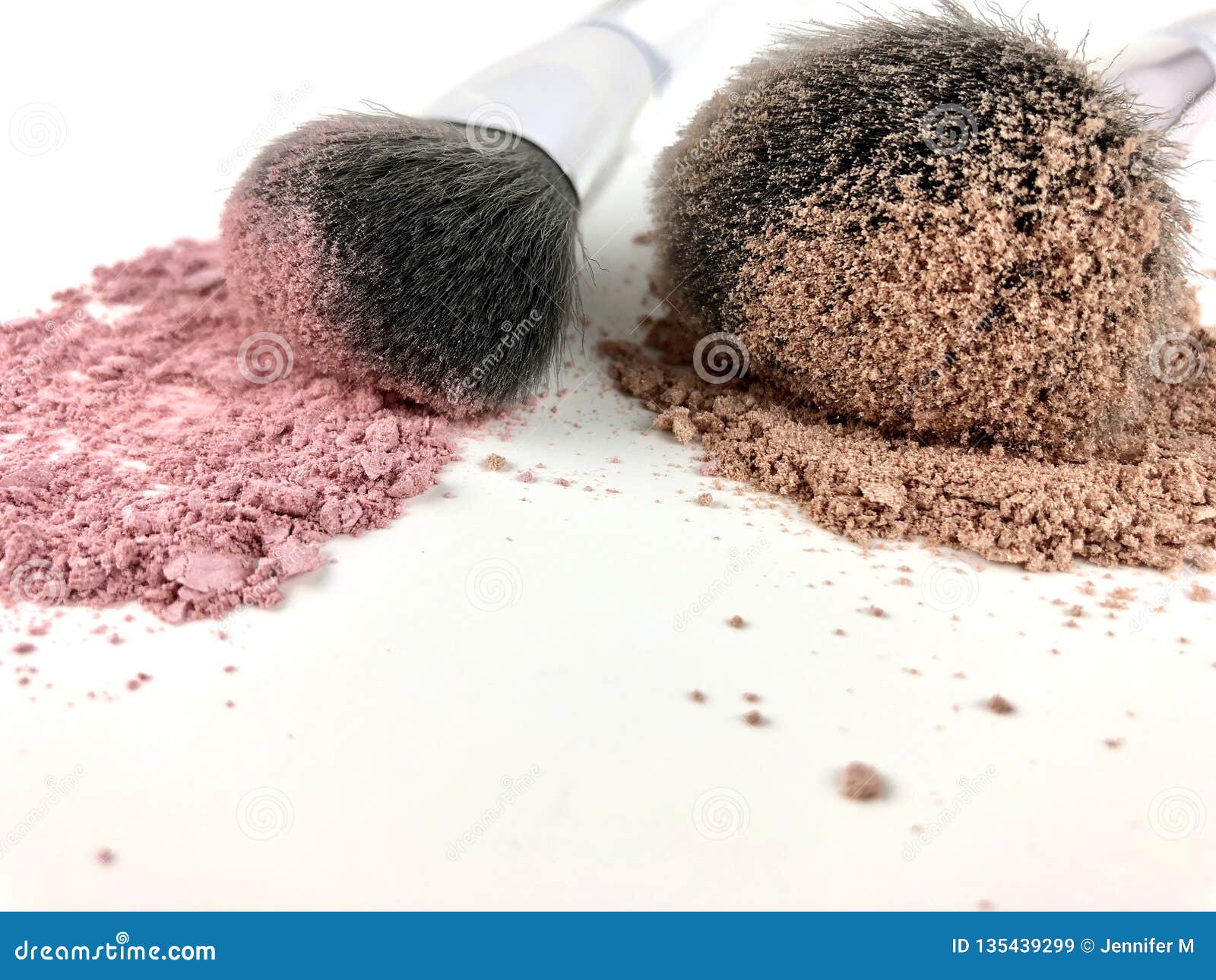 Makeup powder and brushes stock image. Image of beige - 135439299