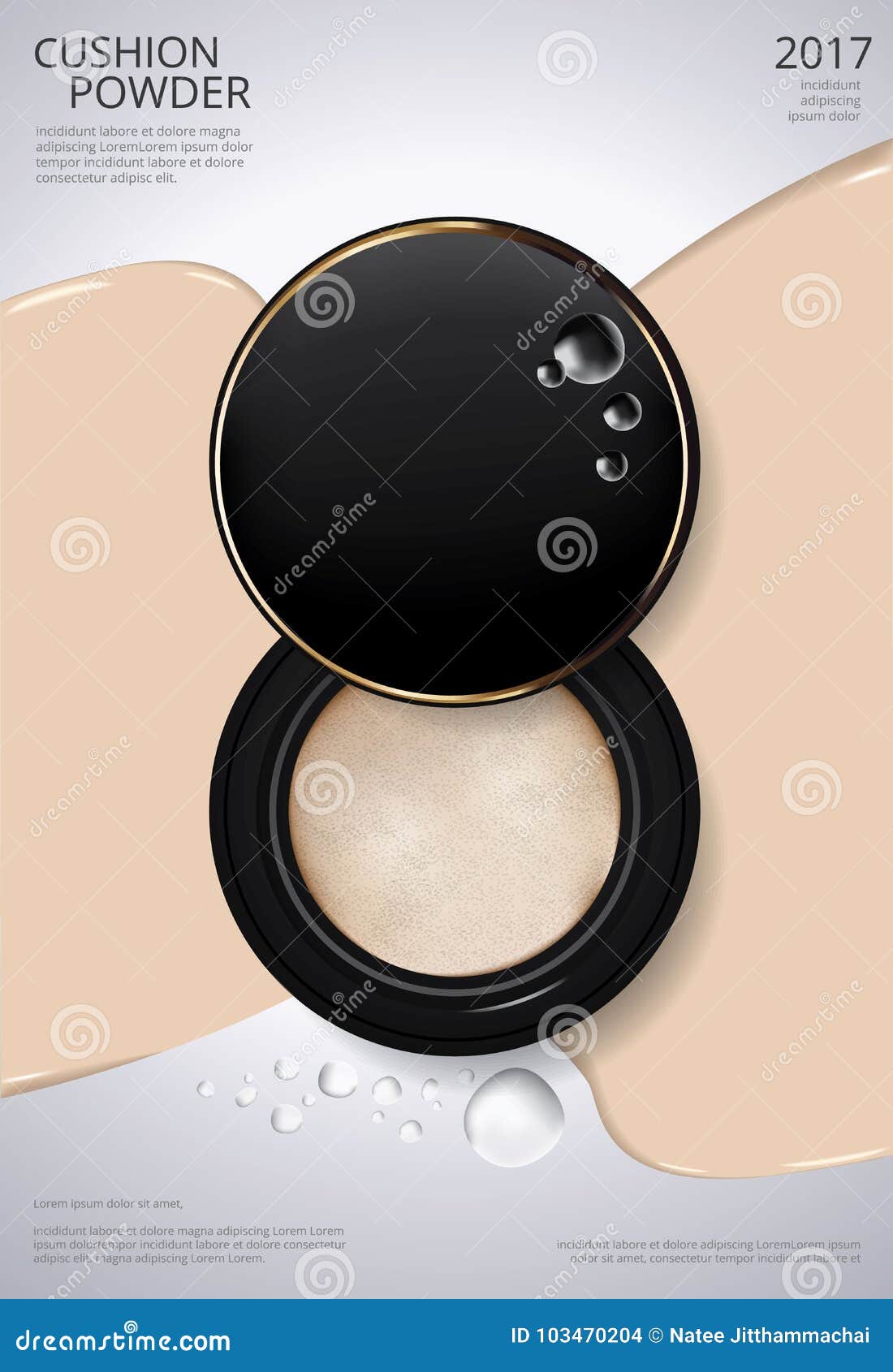 Makeup Powder Cushion Poster Template Stock Vector - Illustration of ...
