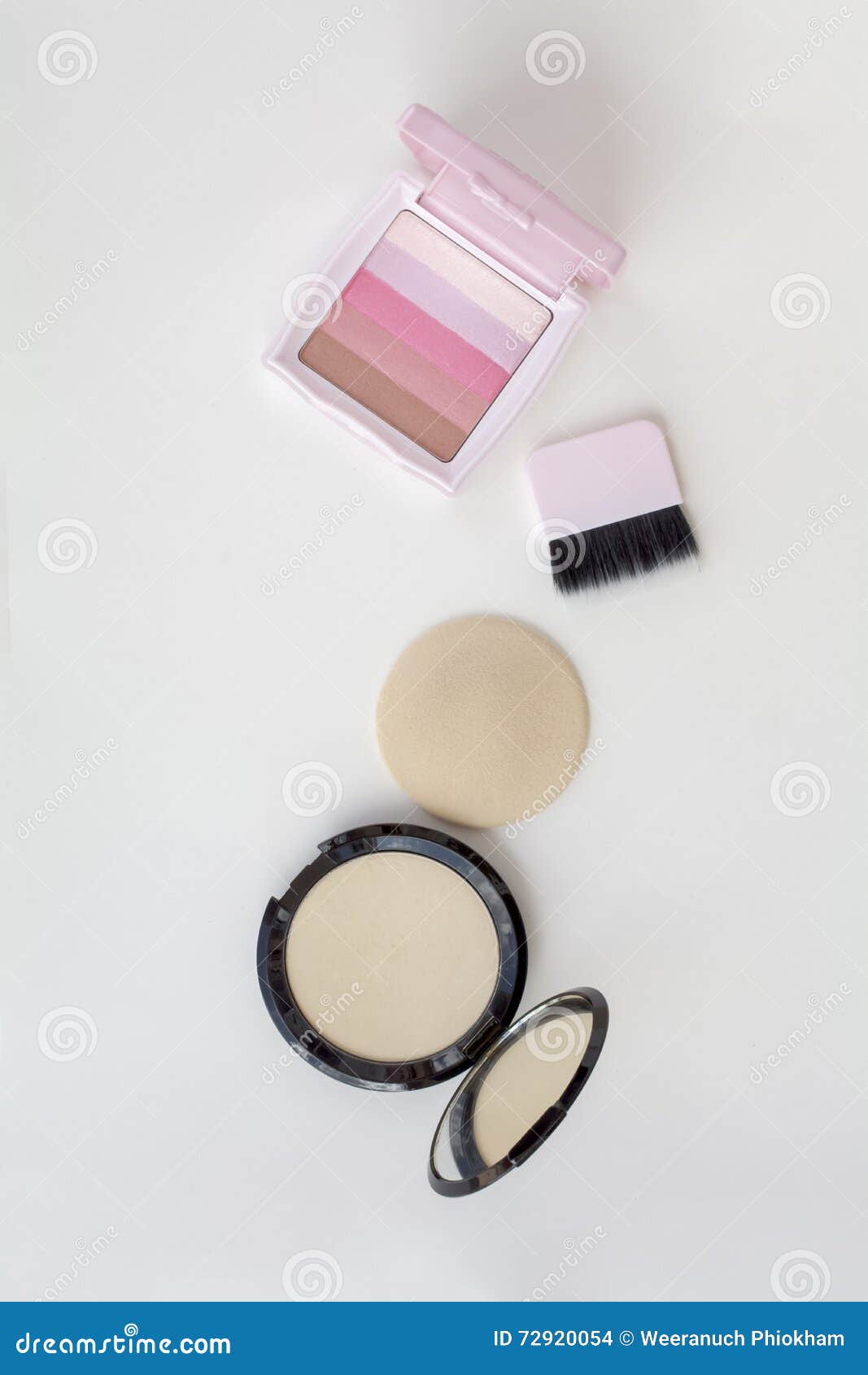Makeup Powder and Pink Blusher Stock Photo - Image of pink, colorful ...