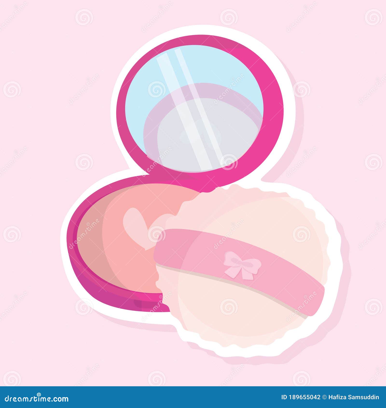 Makeup Powder and Puff. Vector Illustration Decorative Design Stock ...