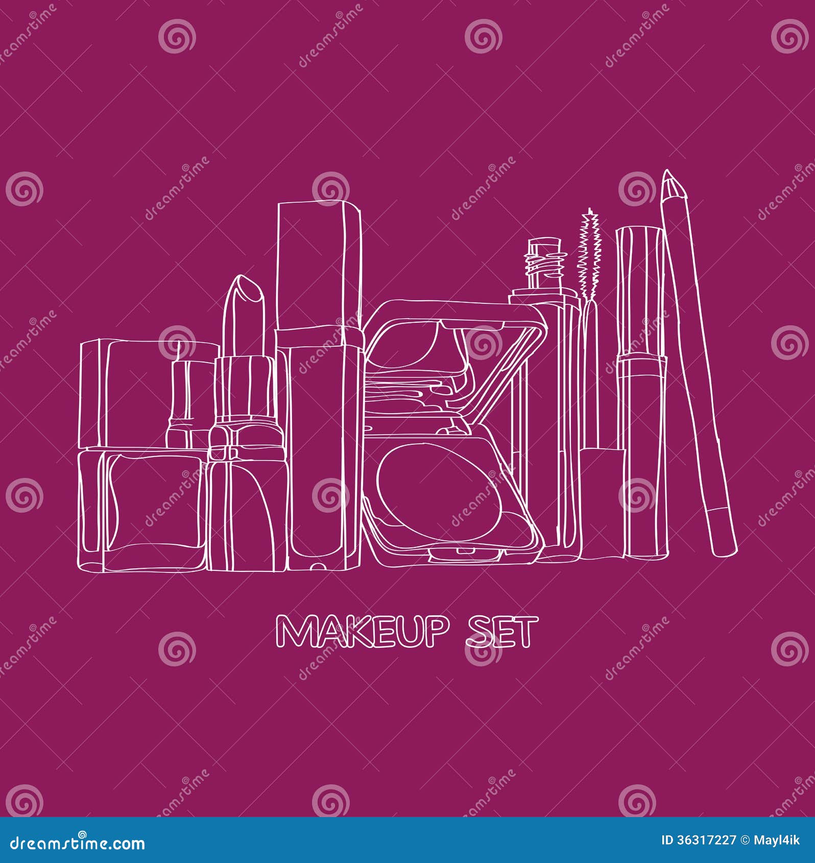 Makeup set. cosmetics Set stock vector. Illustration of fashion - 36317227