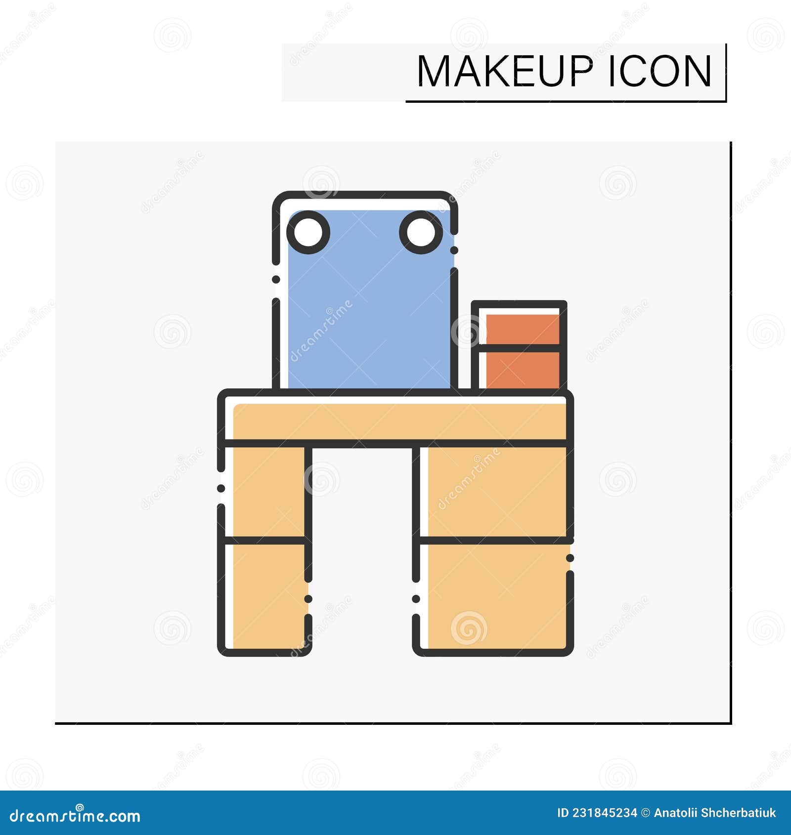 Makeup table color icon stock vector. Illustration of organic - 231845234