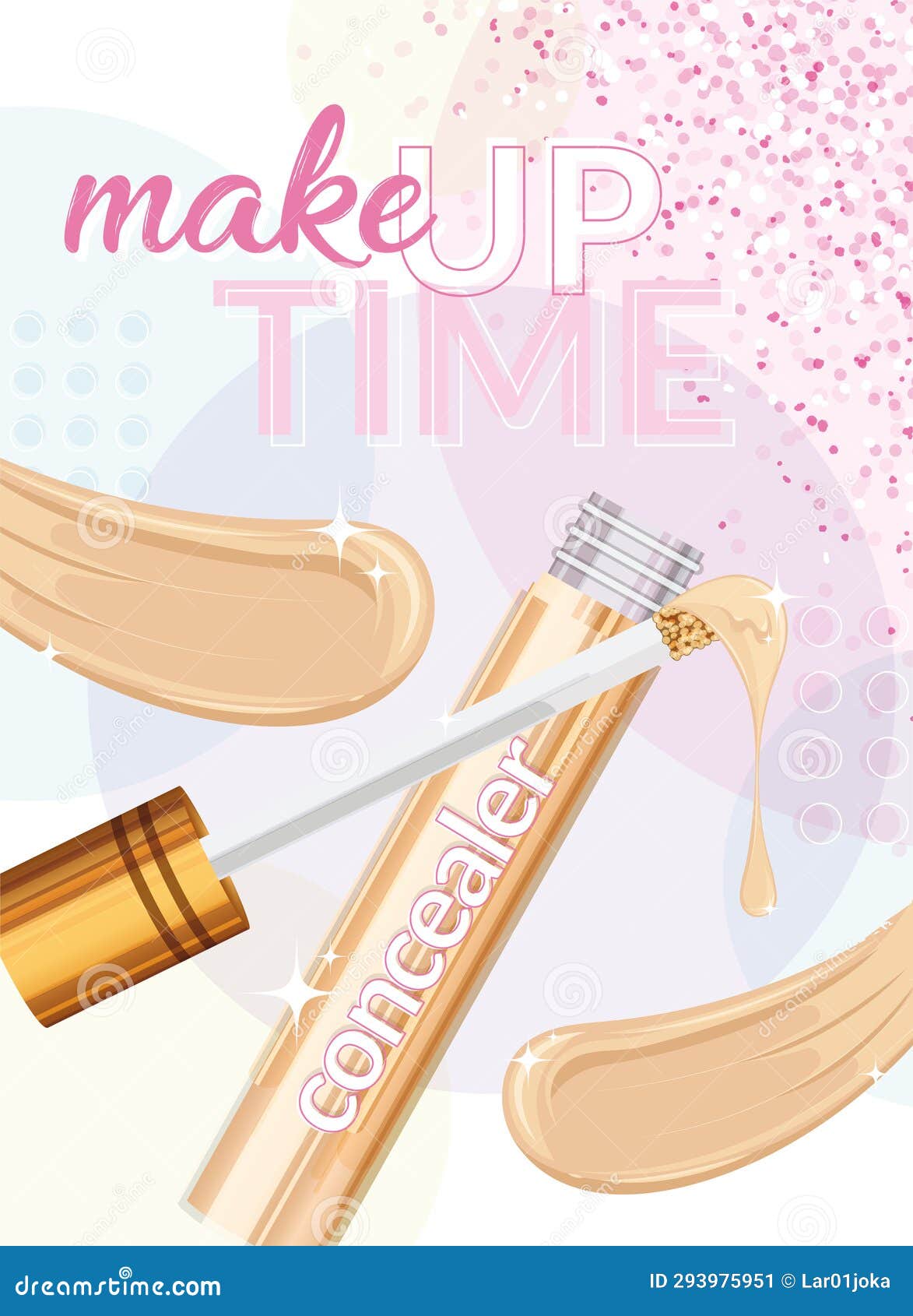 Makeup Time Poster with Make Up Concealer Vector Stock Vector ...