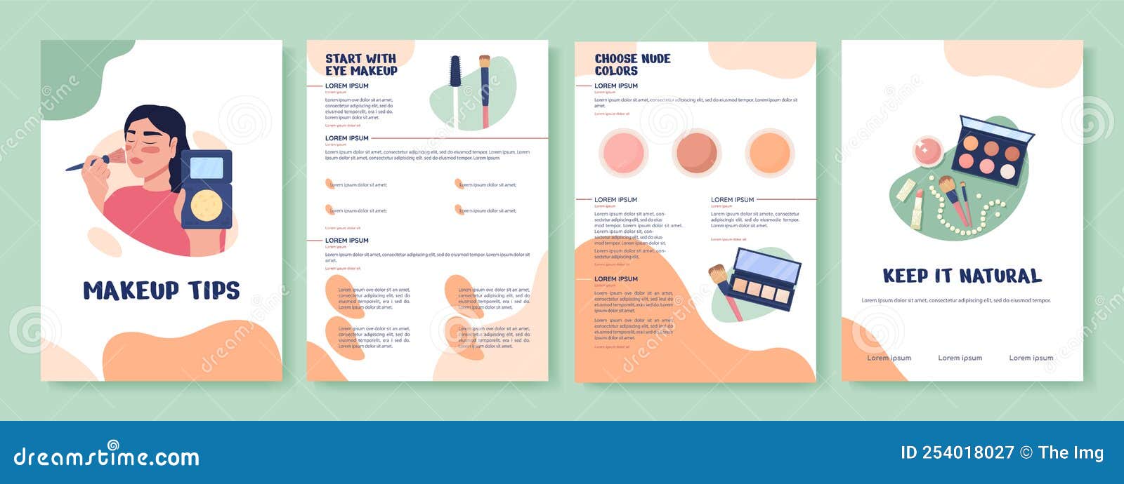 Makeup Tips Flat Vector Brochure Template Stock Vector - Illustration ...