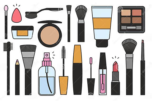 Makeup tools Icons stock vector. Illustration of elegance - 96162355