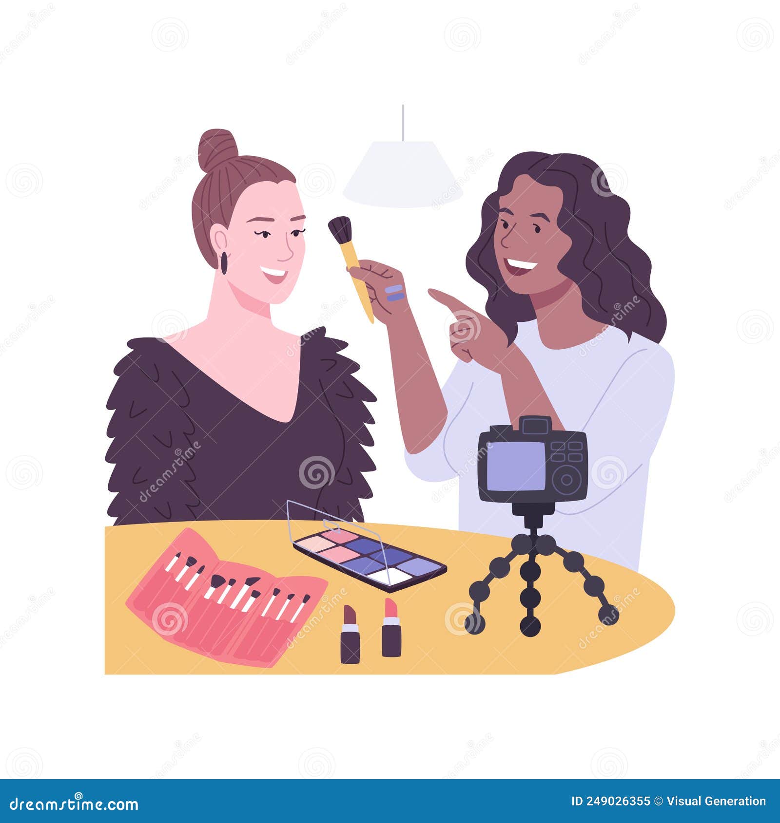 Makeup Tutorial Isolated Cartoon Vector Illustrations. Stock Vector ...