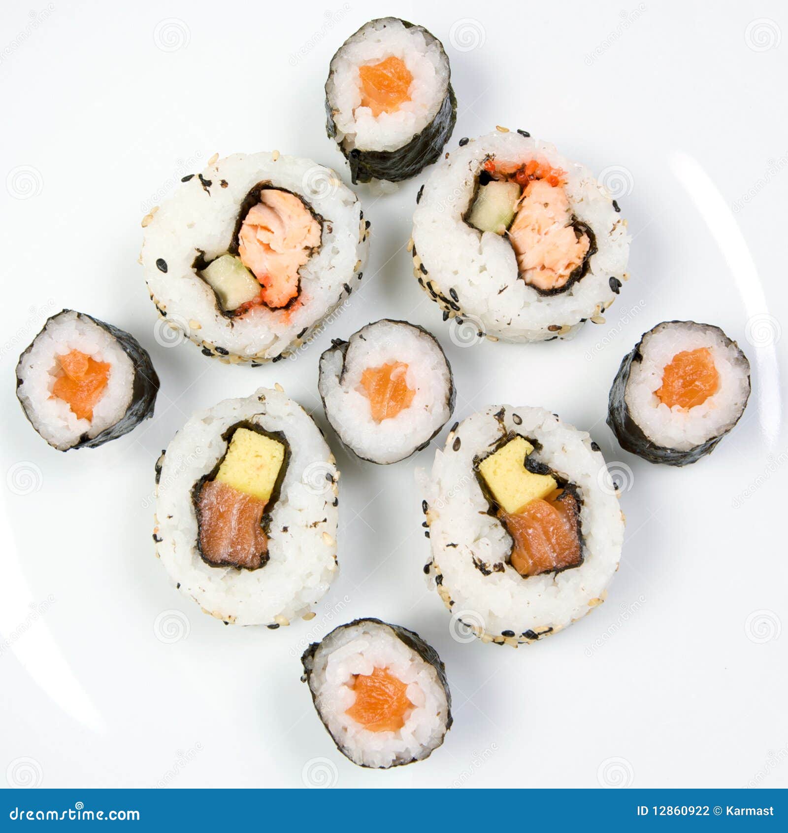 Maki Plate stock photo. Image of fish, nori, asia, diet - 12860922