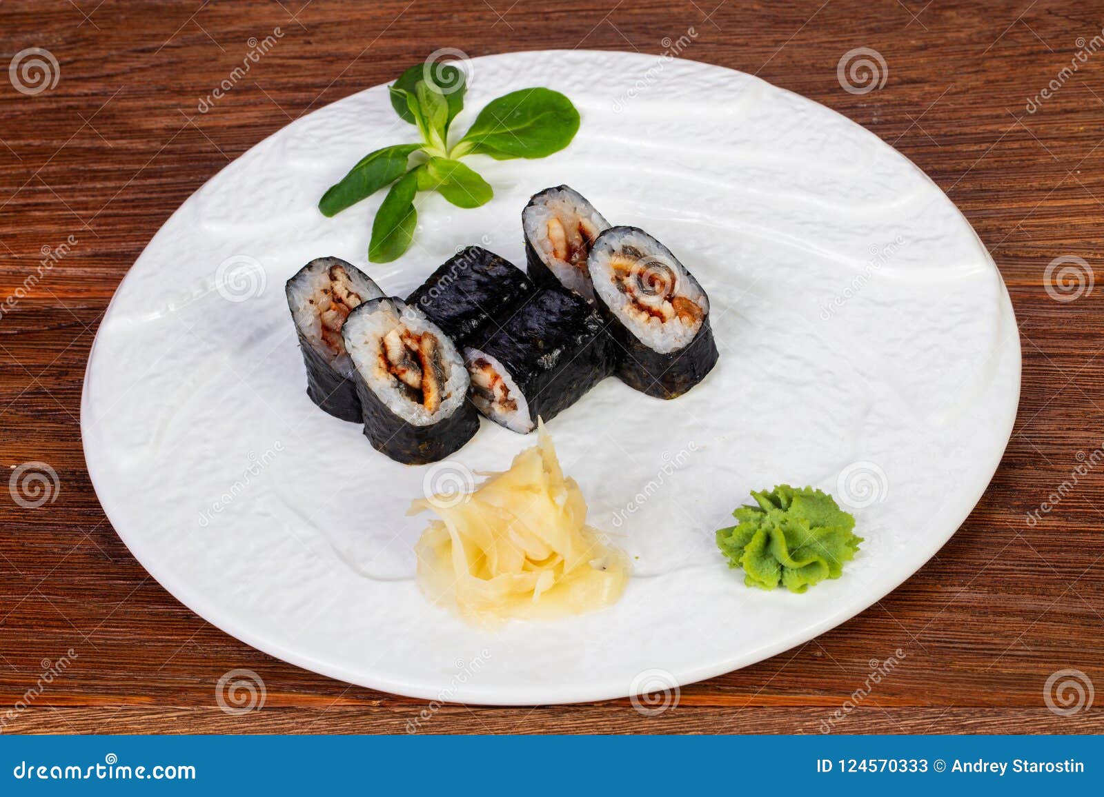 Maki roll Unagi - Eel stock image. Image of fish, traditional - 124570333