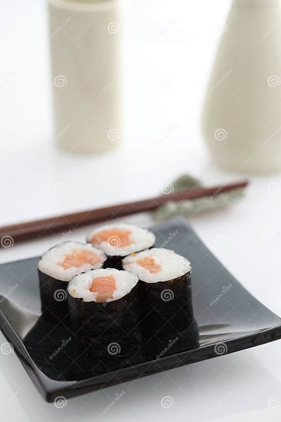 Maki Rolls Isolated in White Background Stock Image - Image of health ...