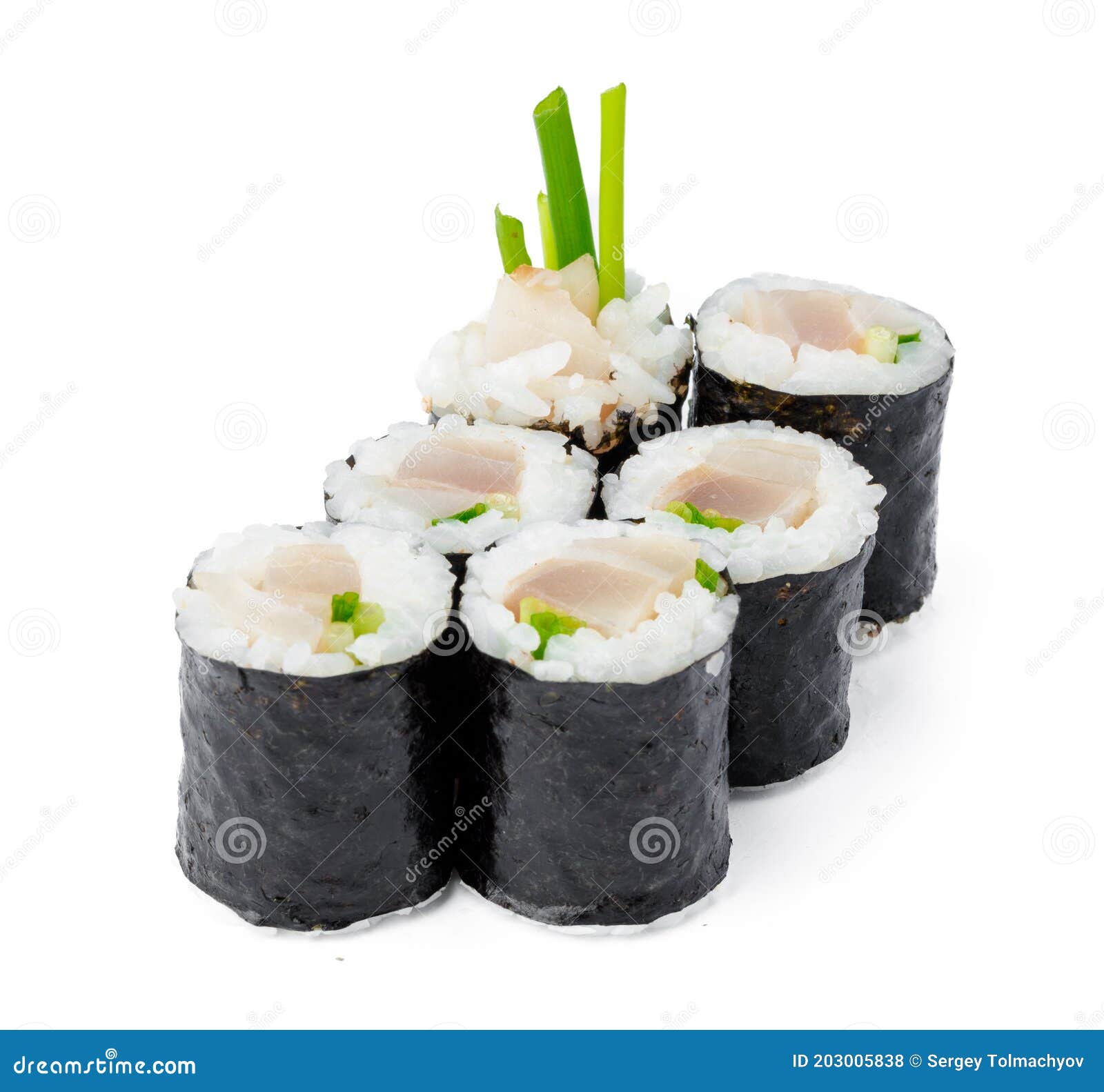 Maki Sushi Roll Com Atum Isolado Em Branco Foto de Stock - Imagem de ...