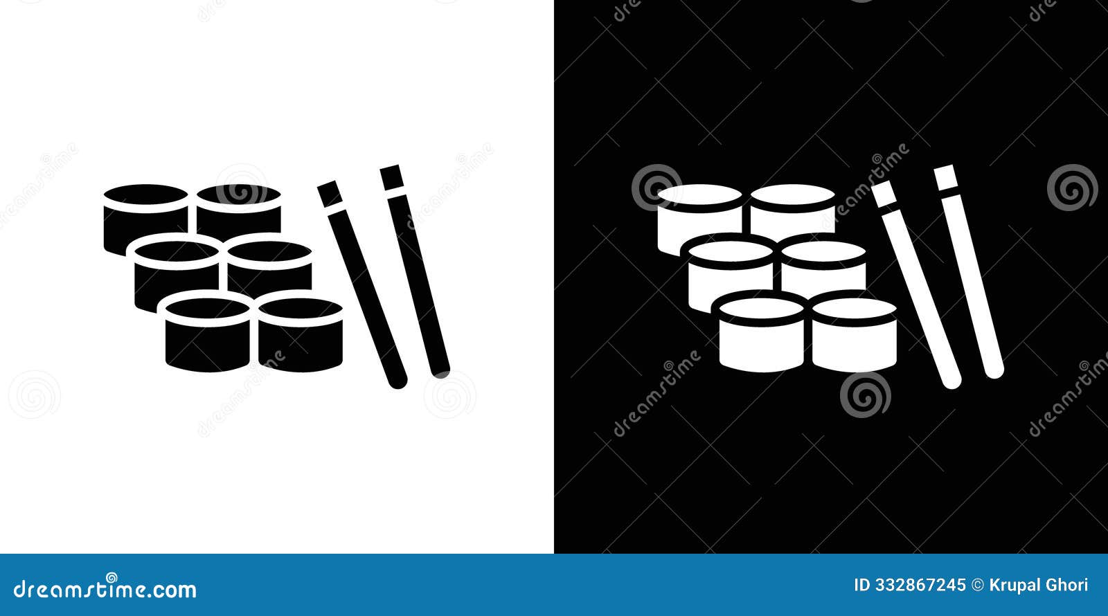Maki Sushi Roll Icon Logo Set Vector Stock Vector - Illustration of ...