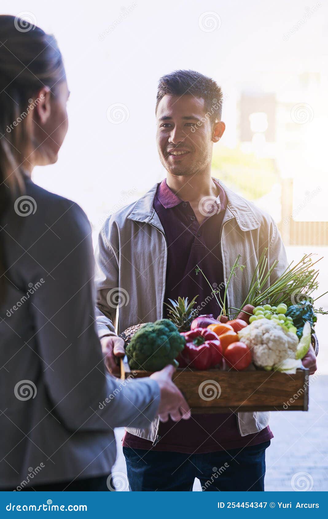 Making Another Fresh and Fast Delivery. a Courier Making a Grocery ...