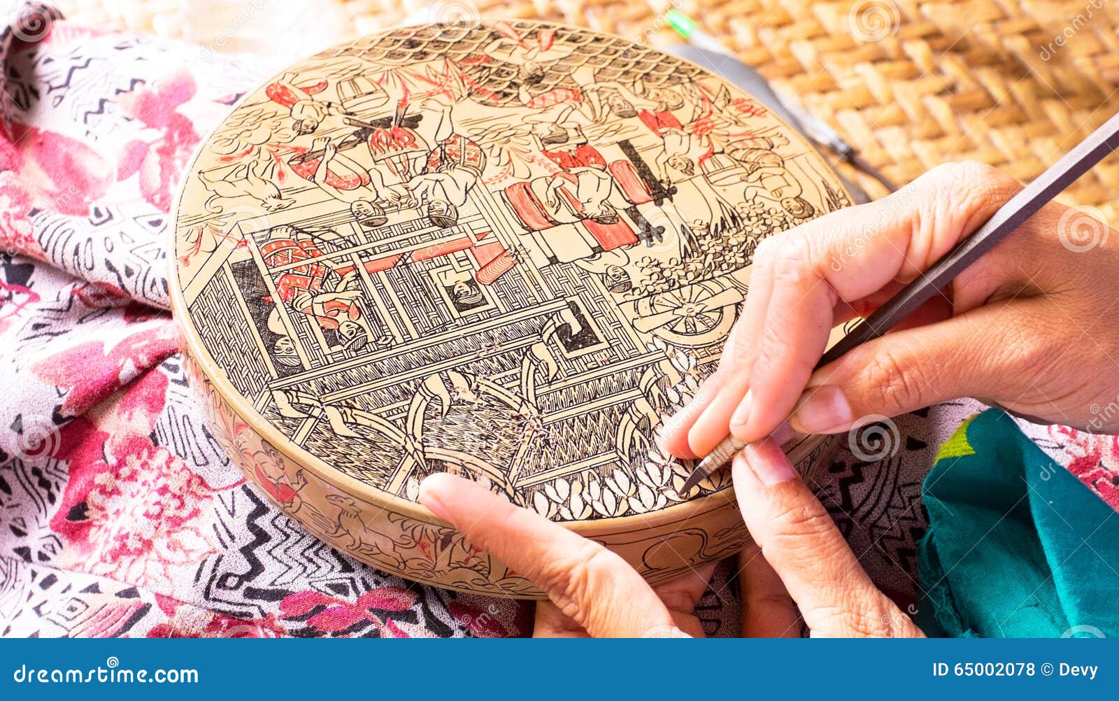 Making Antique Asian Handicraft Editorial Stock Photo - Image of gift ...