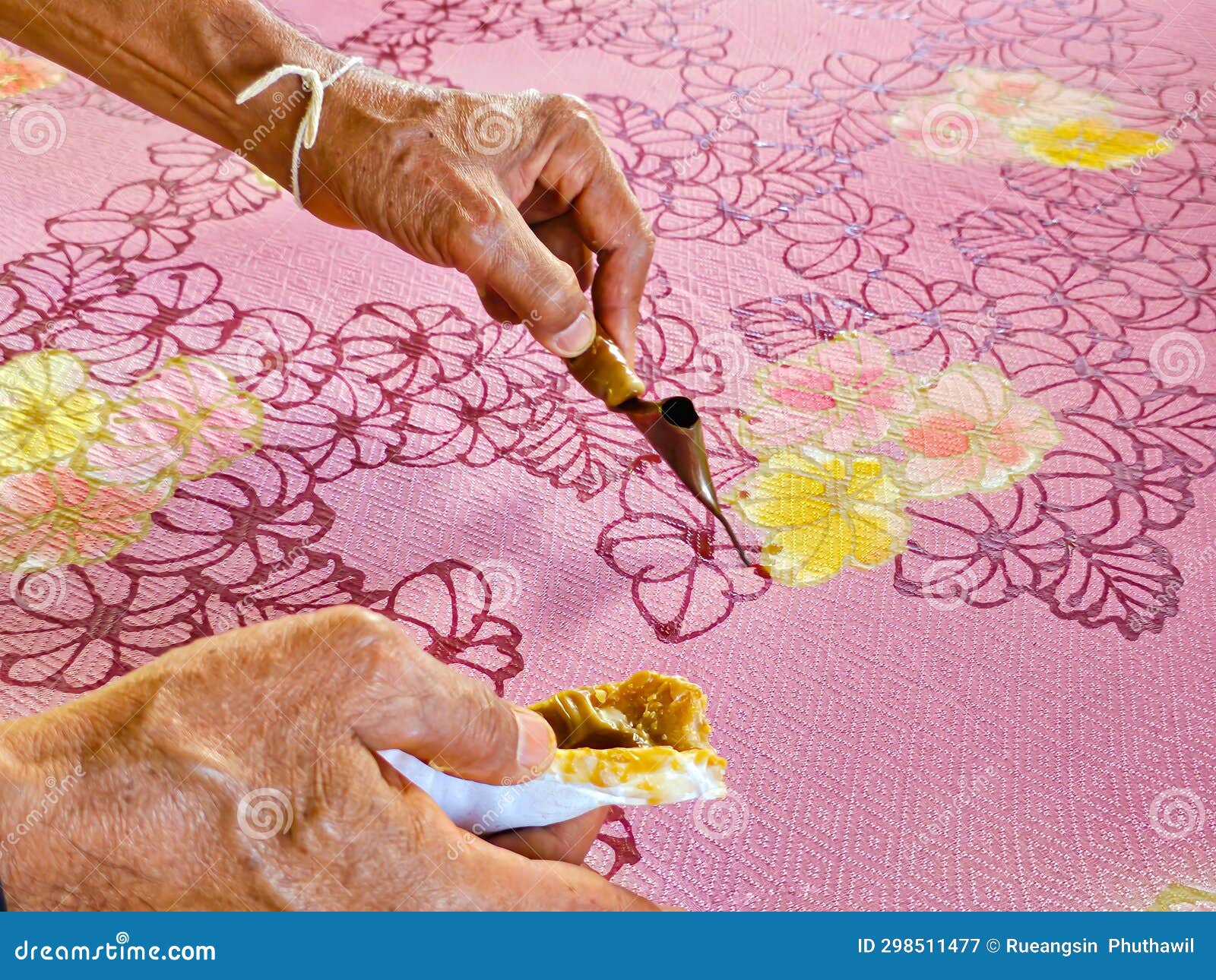 Making Batik by Drawing Beautiful Patterns by Hand Stock Image - Image ...