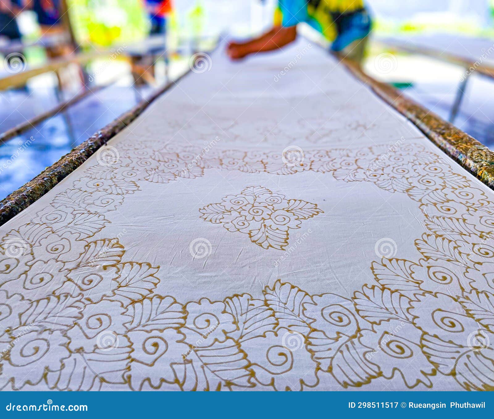 Making Batik by Drawing Beautiful Patterns by Hand Stock Image - Image ...