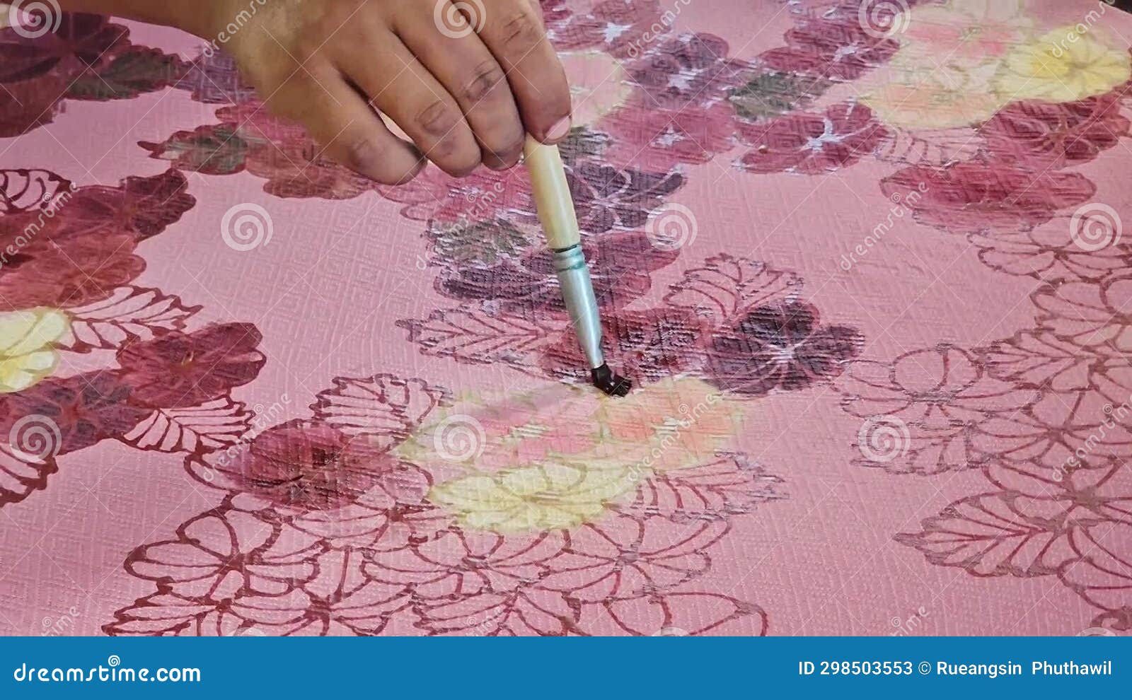 Making Batik by Drawing Beautiful Patterns by Hand. Stock Video - Video ...