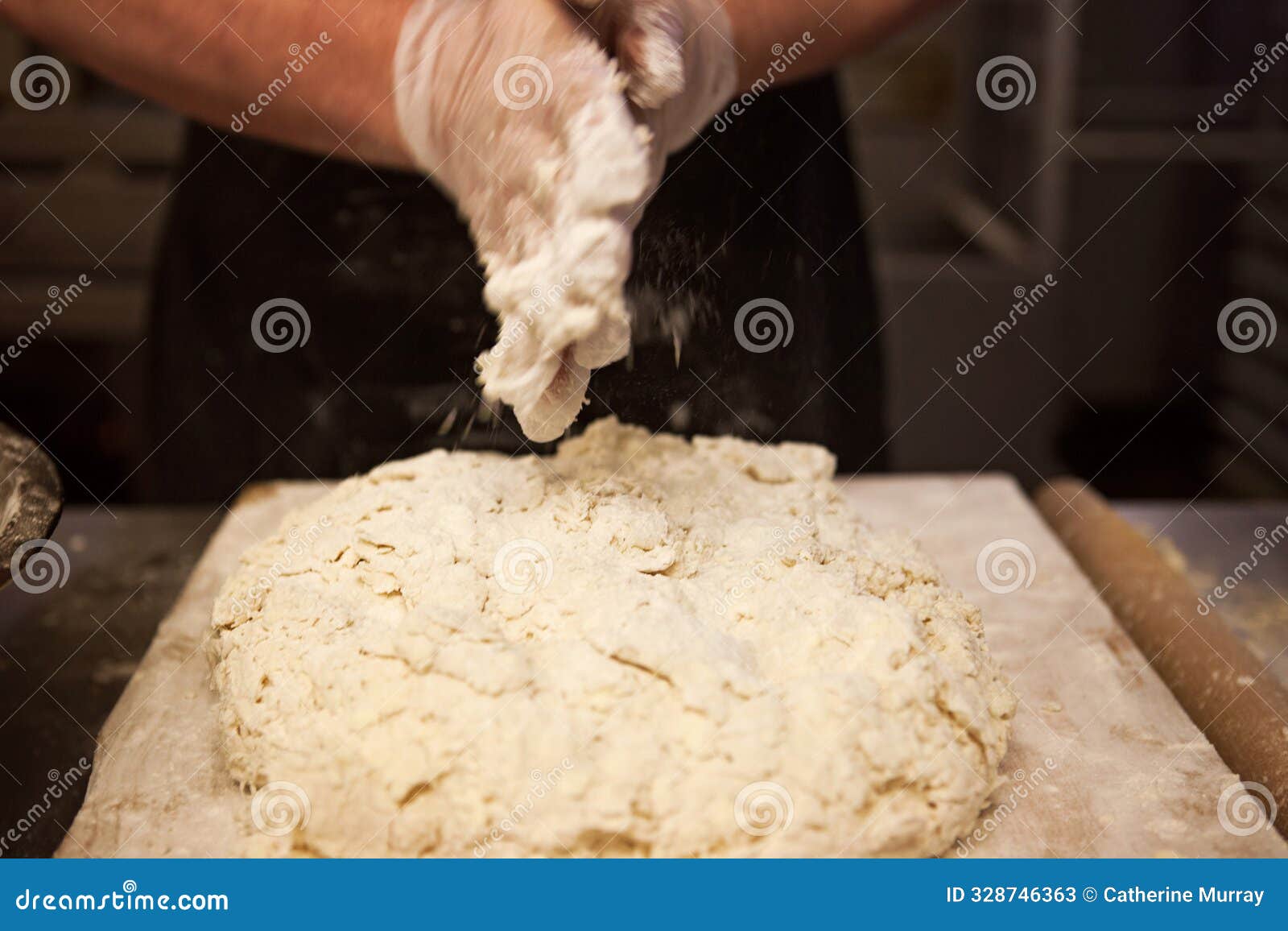 Making Biscuits from Scratch in Professional Restaurant Kitchen Bakery ...