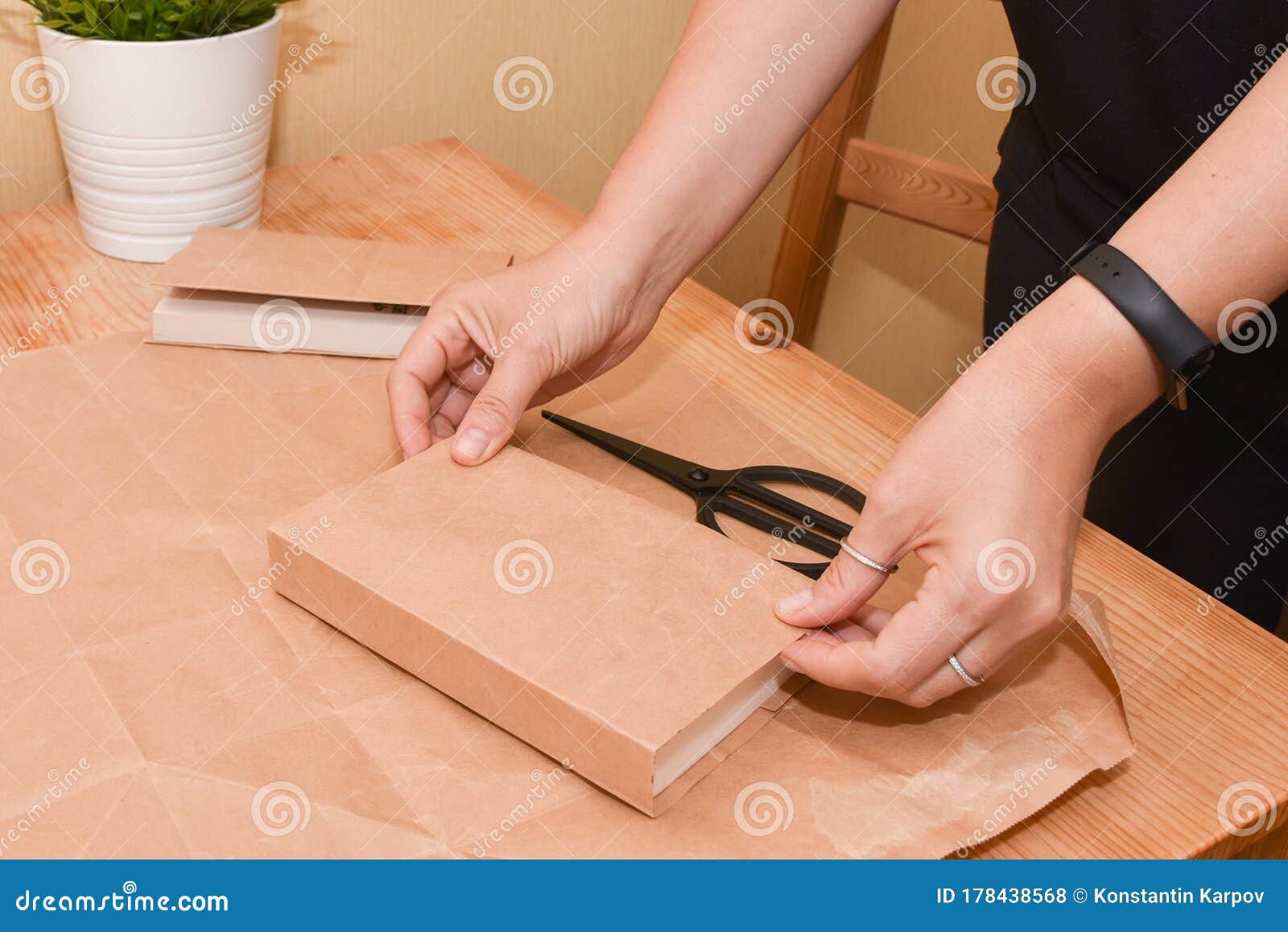 Making a Book Cover, Handmade Cover for Book Stock Photo - Image of ...