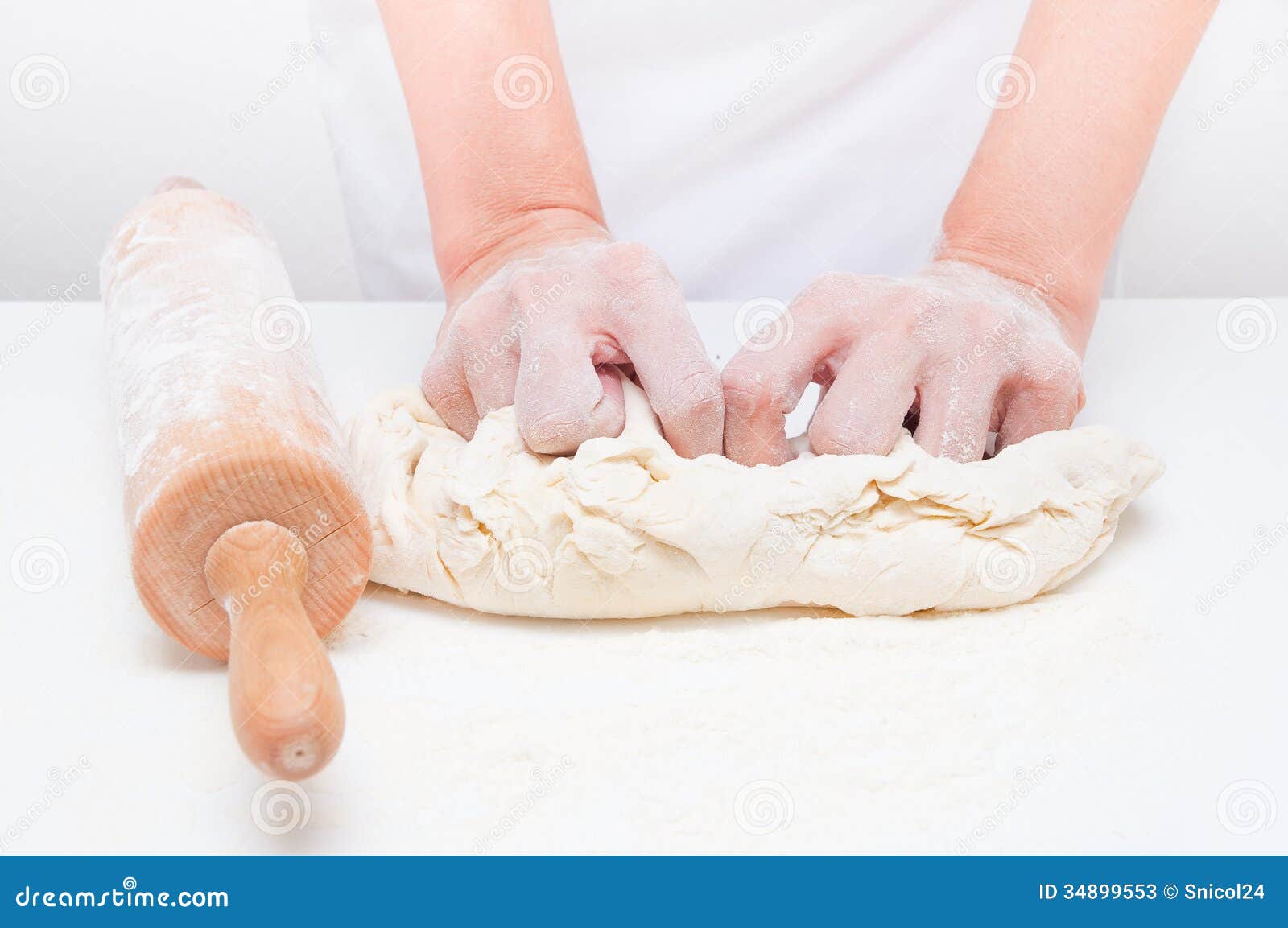 Making bread stock image. Image of baker, hand, baking - 34899553