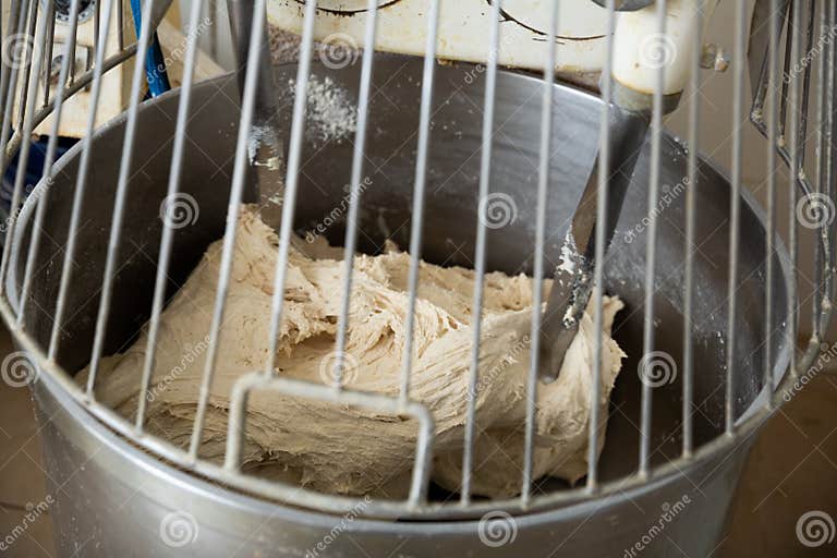 Making Bread Dough in Kneading Machine Stock Photo - Image of bread ...