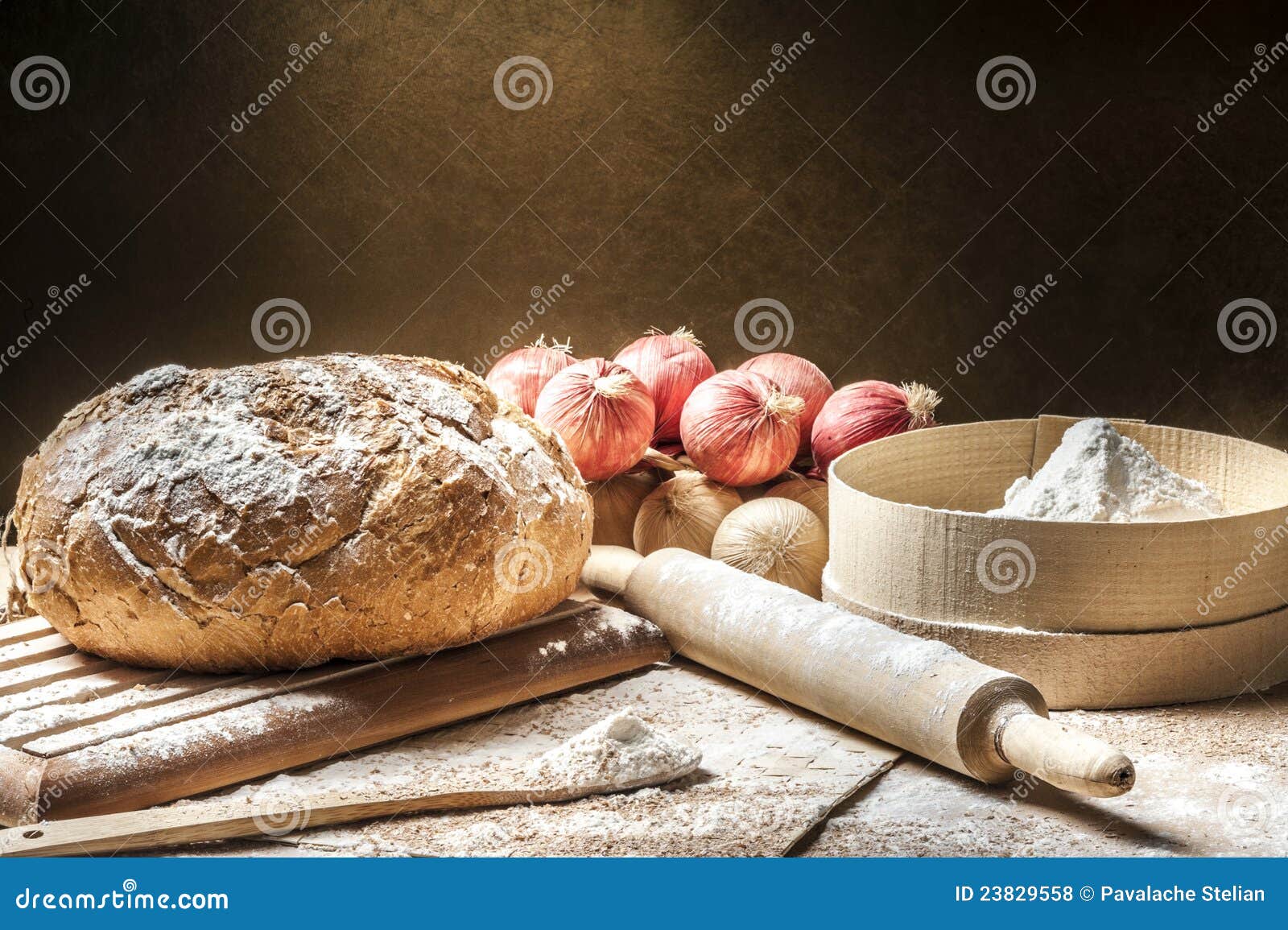 Making bread at home stock photo. Image of loaf, complete - 23829558