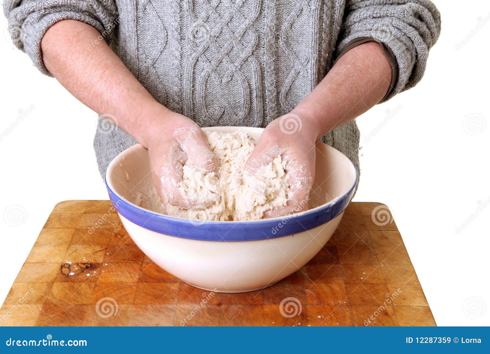 Making Bread Kneading Dough Stock Image - Image of baking, flour: 12287359