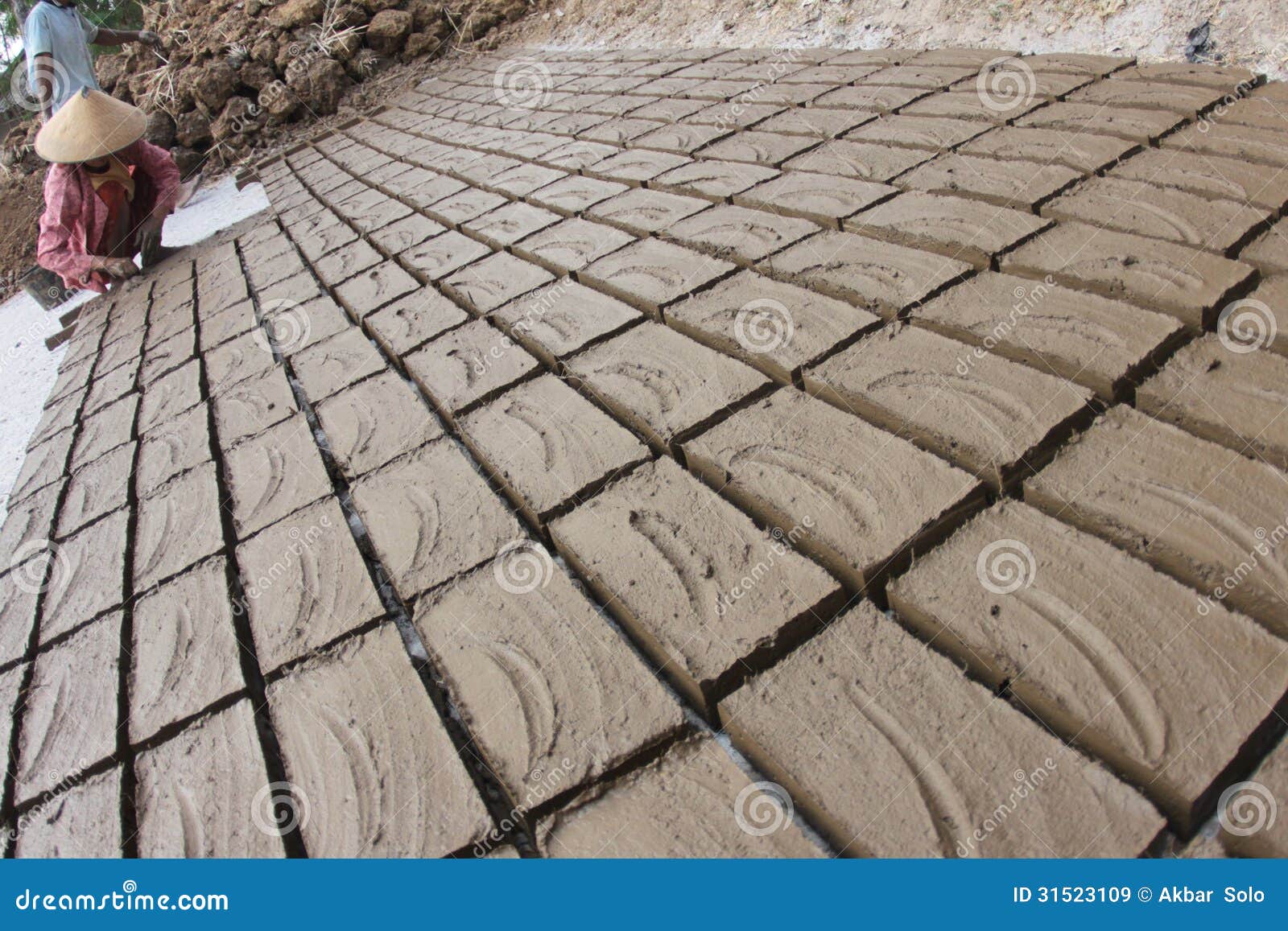 Making bricks from clay editorial stock image. Image of working - 31523109