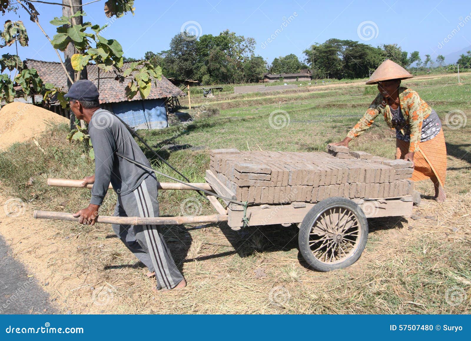 Making bricks editorial image. Image of vehicle, field - 57507480
