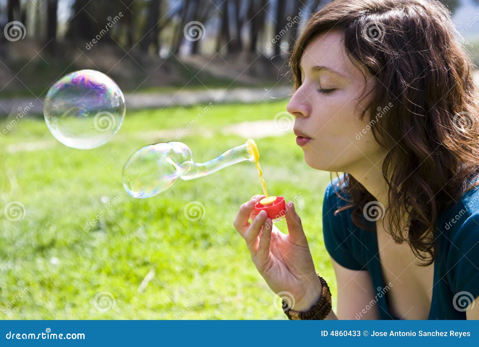 Making bubbles stock image. Image of youth, color, sideview - 4860433