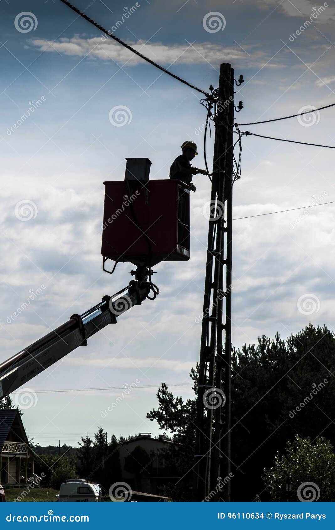 Making the Building& X27;s Electrical Connection Stock Photo - Image of ...
