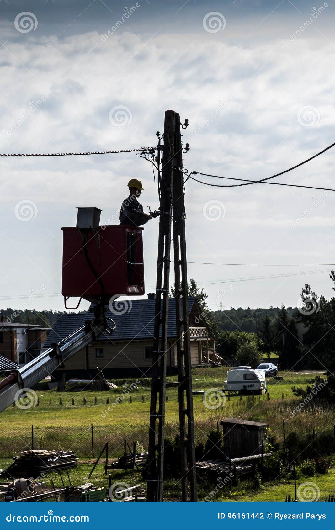 Making the Building& X27;s Electrical Connection Editorial Photography ...